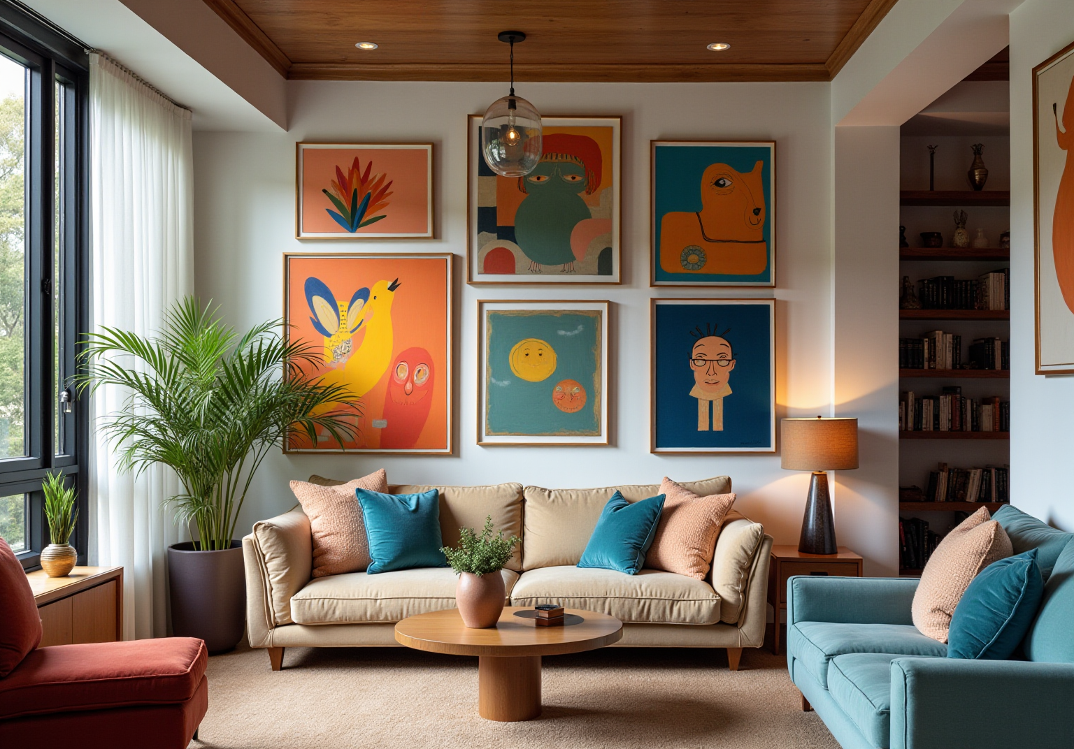 Art-Infused Modern Living Space Art-Infused Modern Living Space