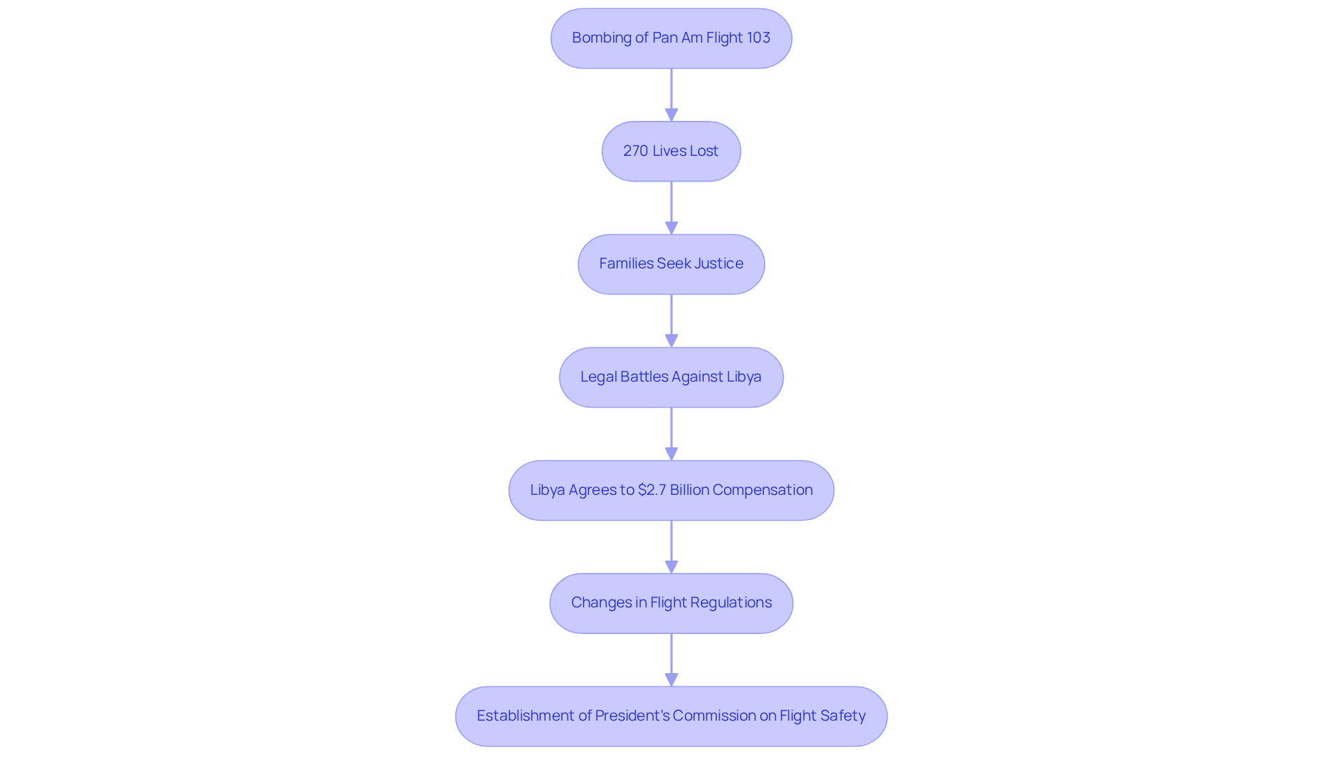 This flowchart shows the sequence of events following the bombing. Each box represents a key moment, and the arrows indicate how one event led to the next, illustrating the journey from tragedy to advocacy for safety.