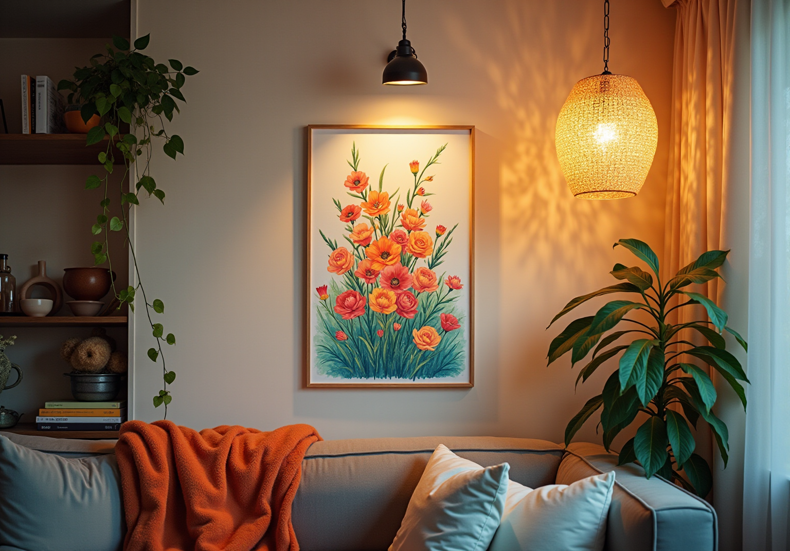 Artistic Home with Watercolor Illustrations Artistic Home with Watercolor Illustrations