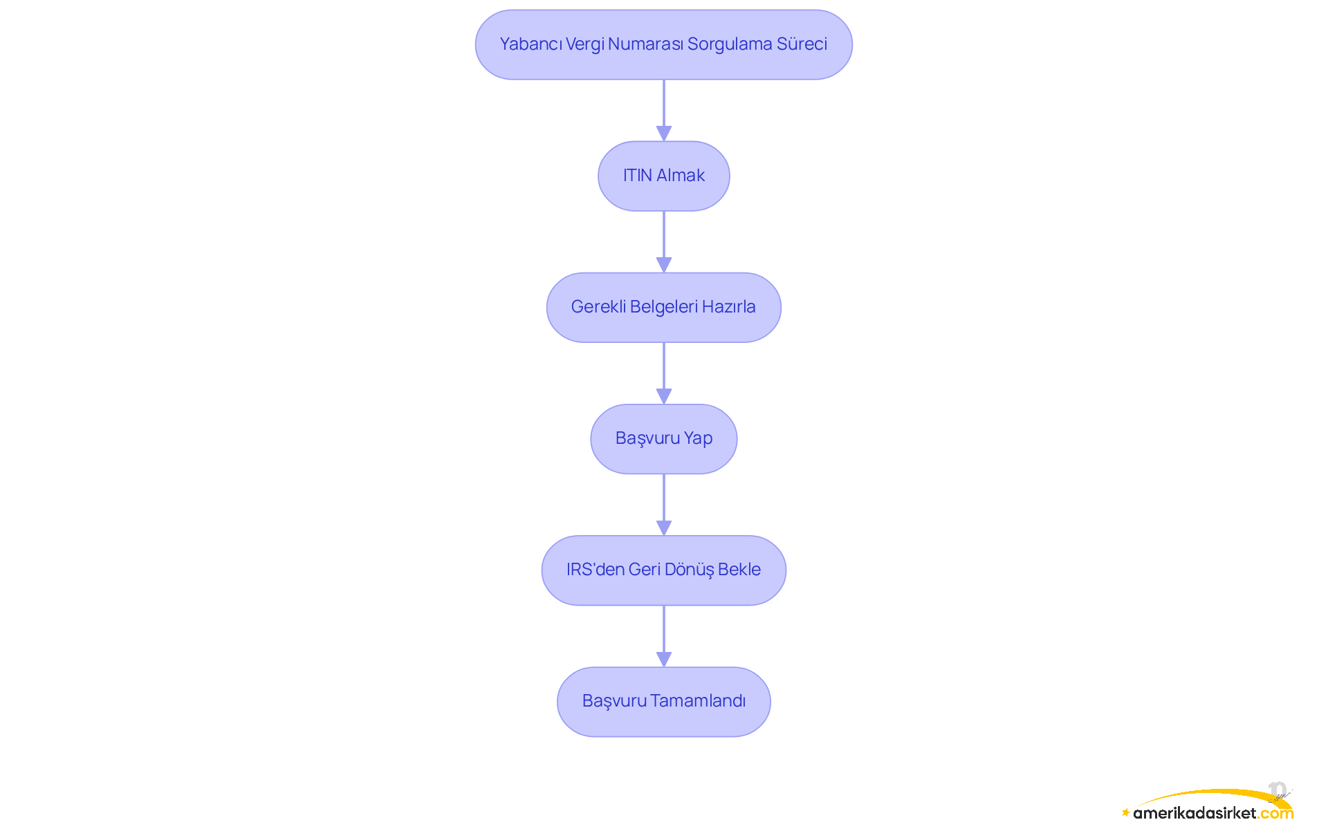 Her kutu, sürecin bir aşamasını temsil eder. Oklar, adımların nasıl ilerlediğini gösterir. Sürecin her aşamasını takip ederek, yabancı vergi numarası sorgulama sürecini daha iyi anlayabilirsiniz.