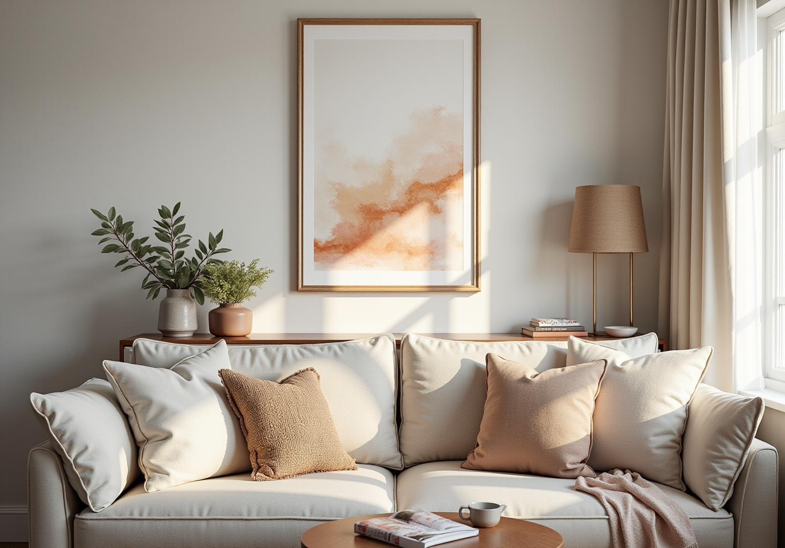 Custom Watercolor Art in a Cozy Home Custom Watercolor Art in a Cozy Home