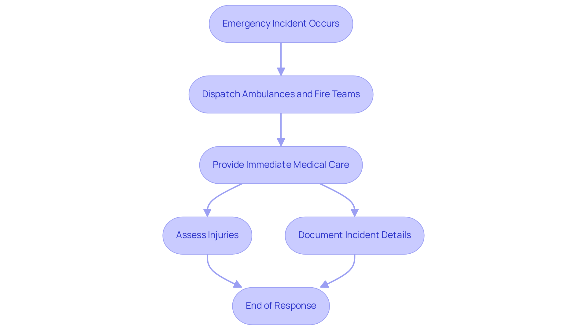 This flowchart outlines the steps taken by local authorities during an emergency. Start at the top with the incident, then follow the arrows to see how responders act quickly to provide care and document the situation. This flowchart outlines the steps taken by local authorities during an emergency. Start at the top with the incident, then follow the arrows to see how responders act quickly to provide care and document the situation.