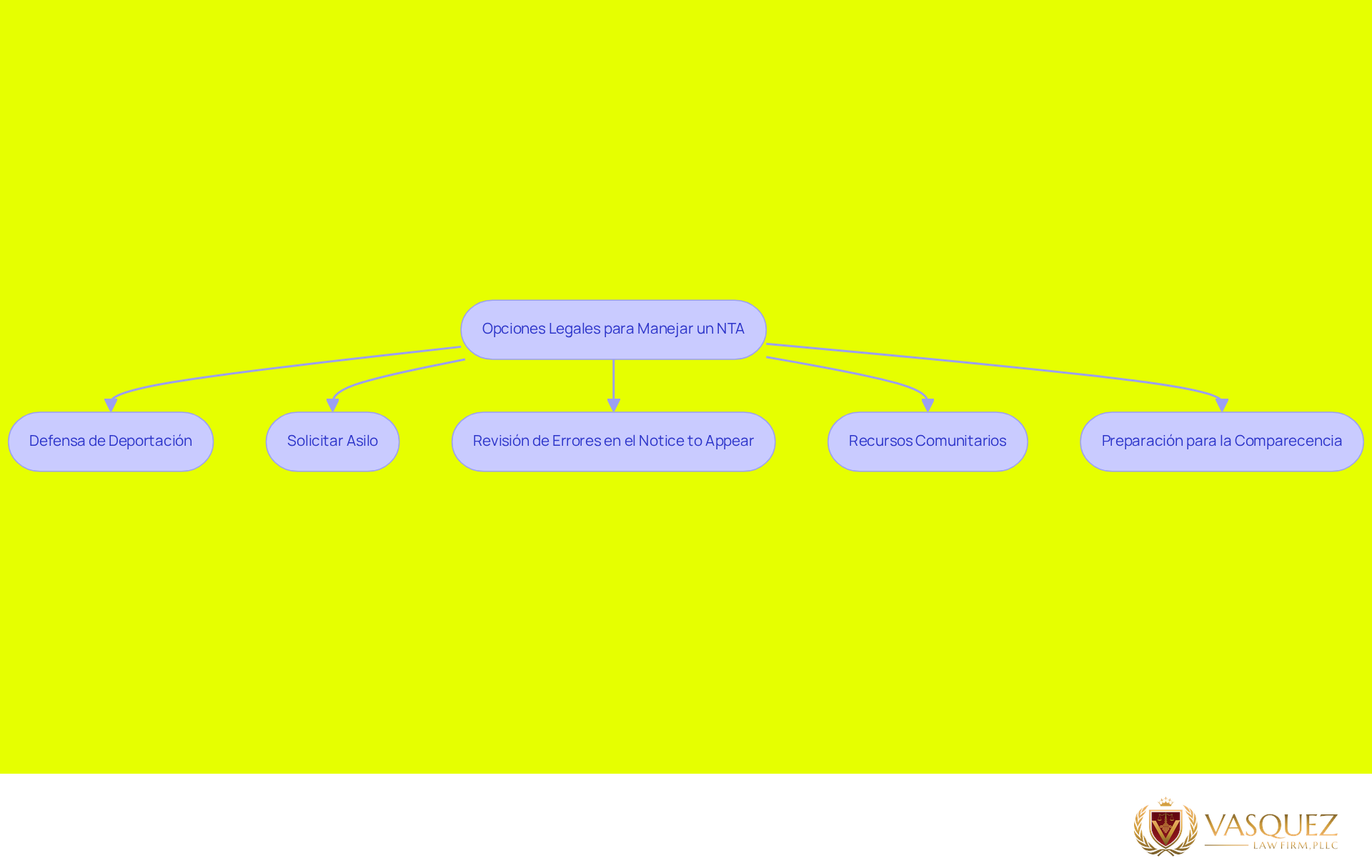 Cada cuadro representa una opción legal o recurso que puedes considerar. Sigue las flechas para ver cómo puedes avanzar en el proceso legal y qué pasos tomar a continuación.