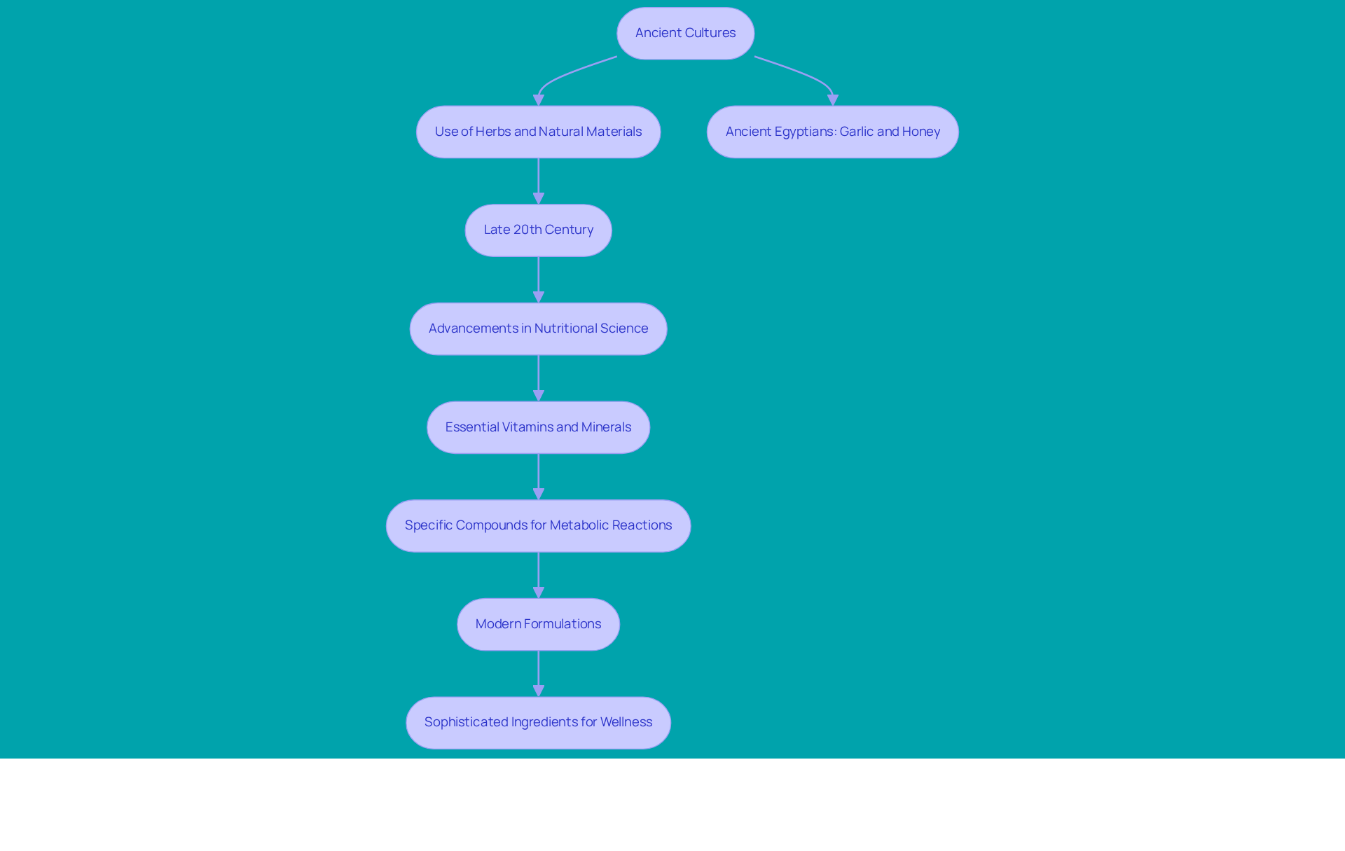 Follow the arrows to see how the understanding and application of catalyst supplements have evolved over time, from ancient practices to modern innovations.
