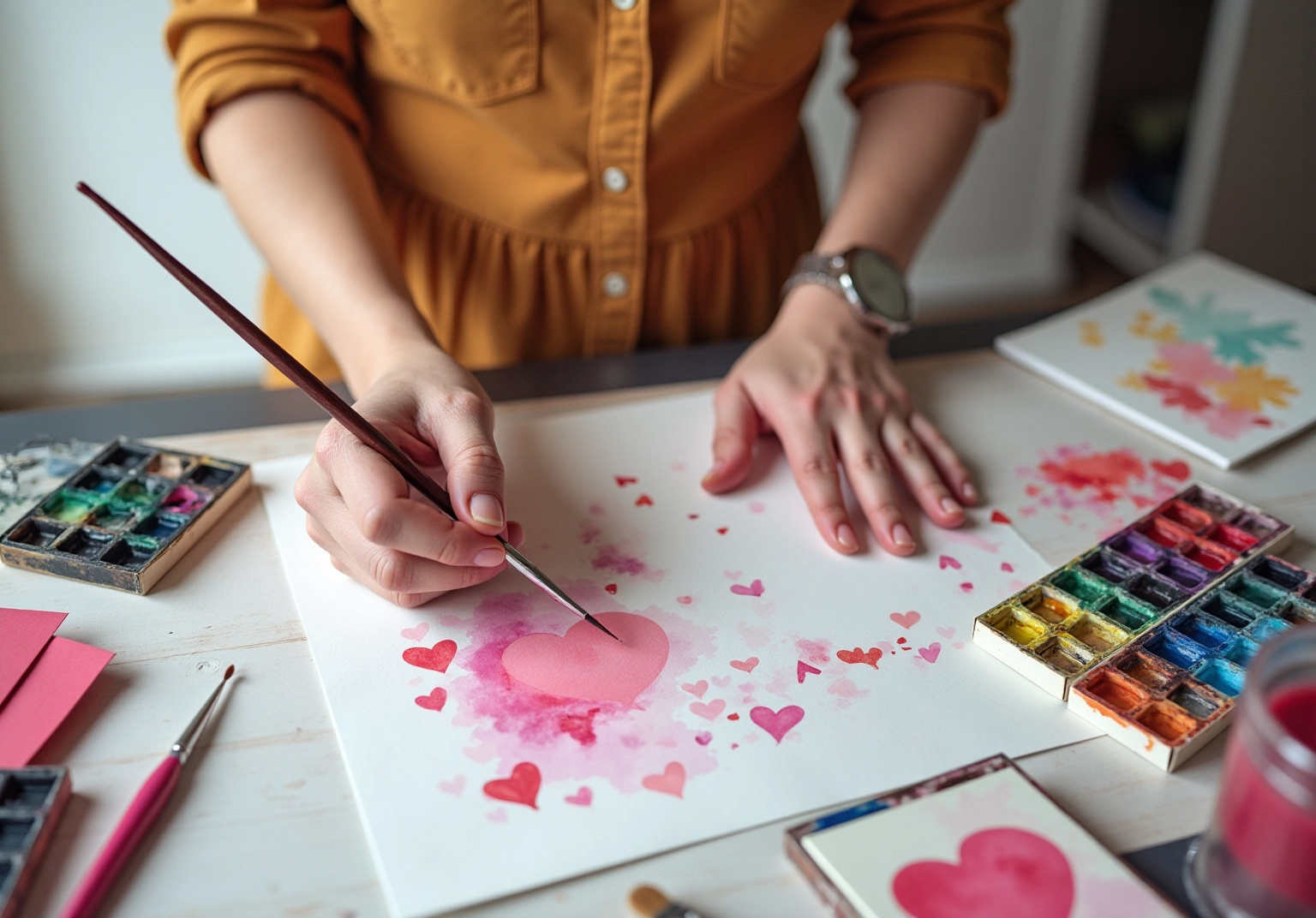Kelly Swain: Crafting Unique Watercolor Valentine Cards