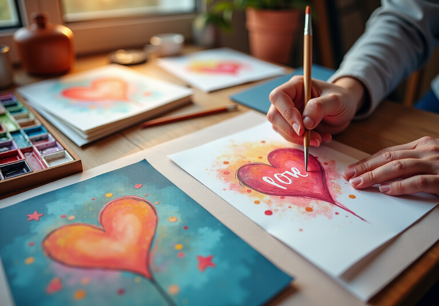 Creative Workspace for Greeting Card Design