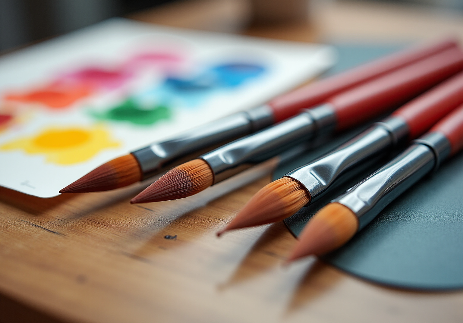 Innovative Watercolor Brushes in an Artist's Studio Innovative Watercolor Brushes in an Artist's Studio
