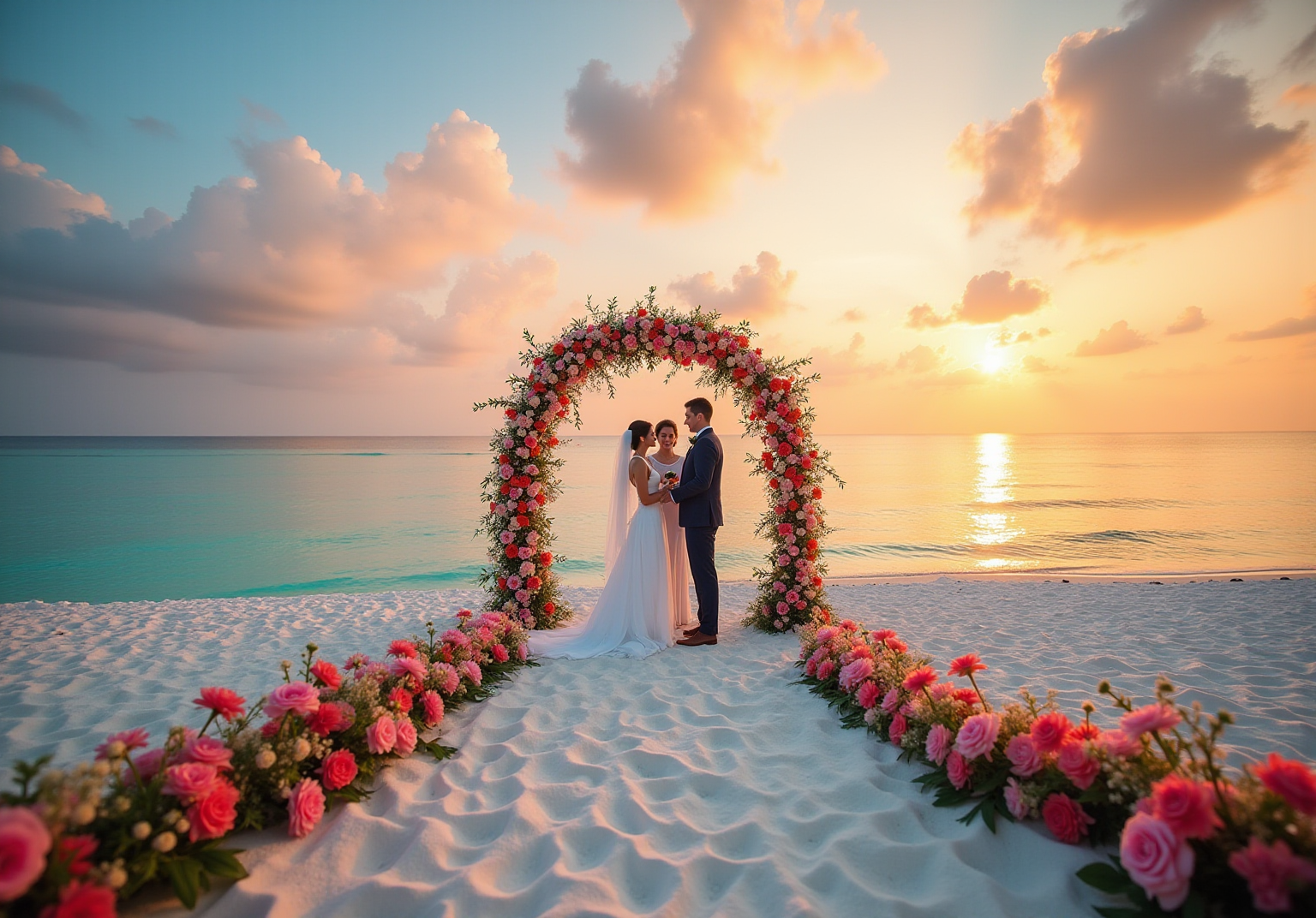 Romantic Maldives Wedding at Sunset