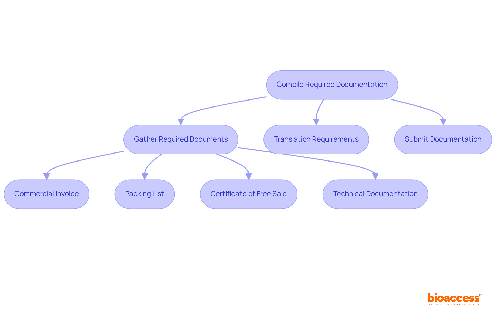 Each box represents a step in the documentation process. Follow the arrows to see how to move from gathering documents to submission, ensuring you complete each step thoroughly.