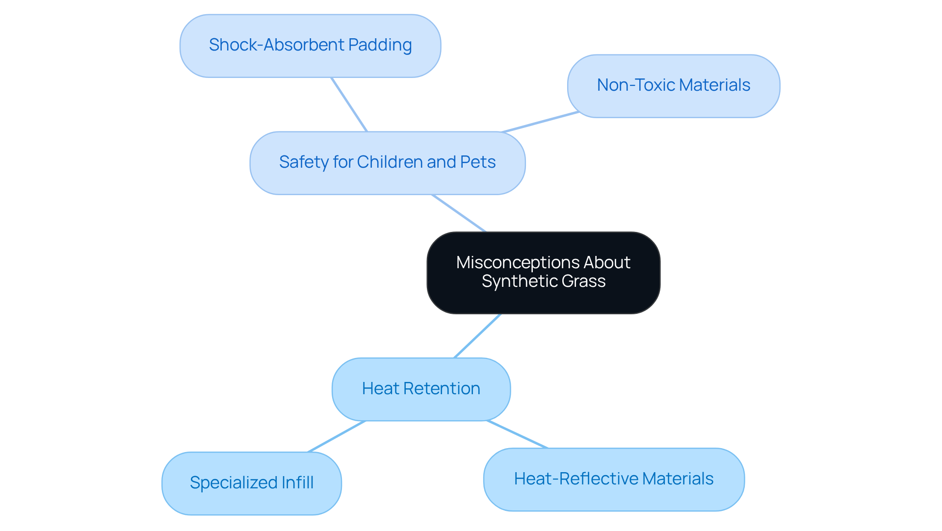 The central node represents the main topic, while the branches show common misconceptions and their clarifications. Each color-coded branch helps you see how each misconception is addressed.