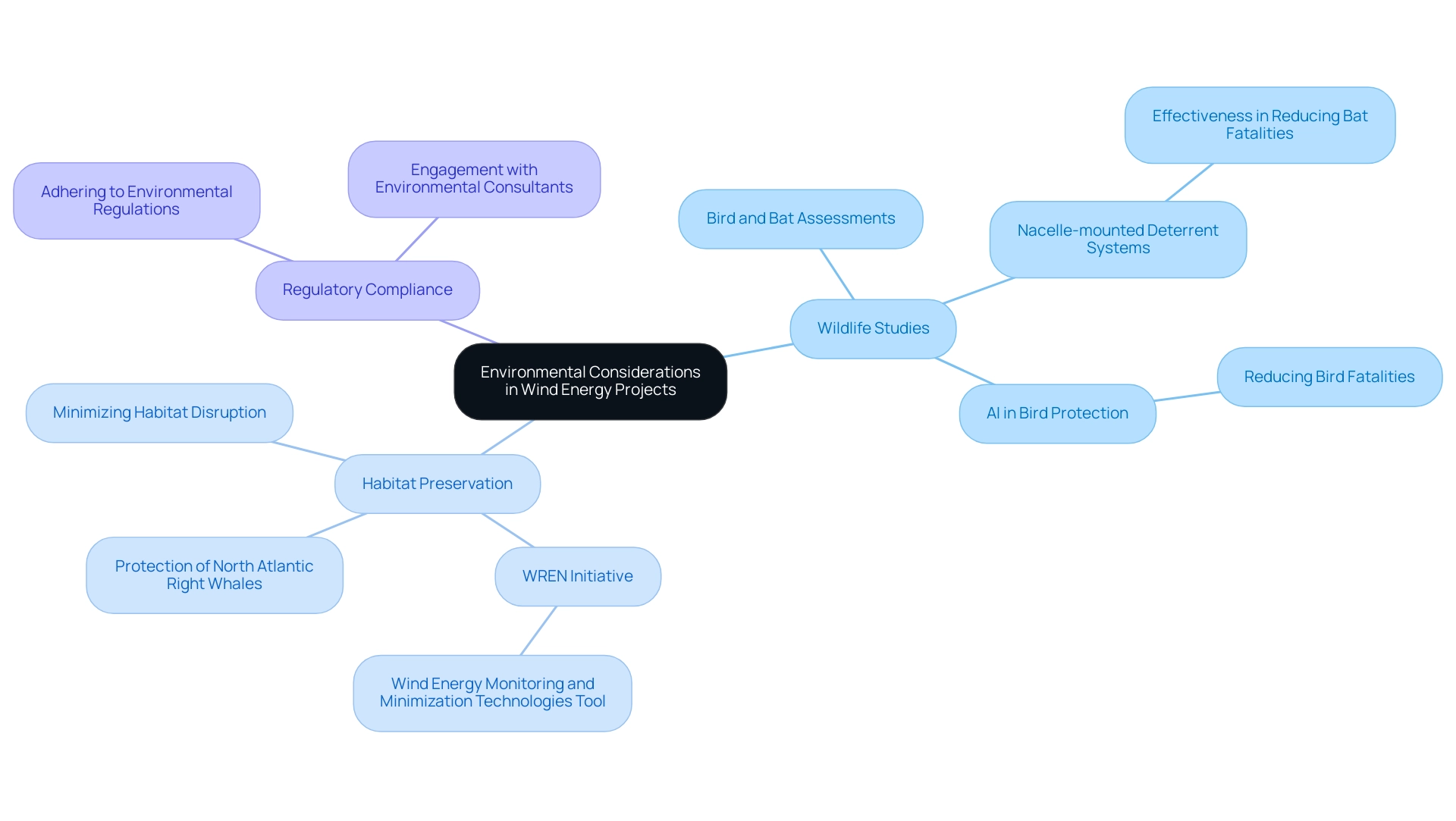 The central node represents the overall topic, with branches highlighting key considerations and their respective details.