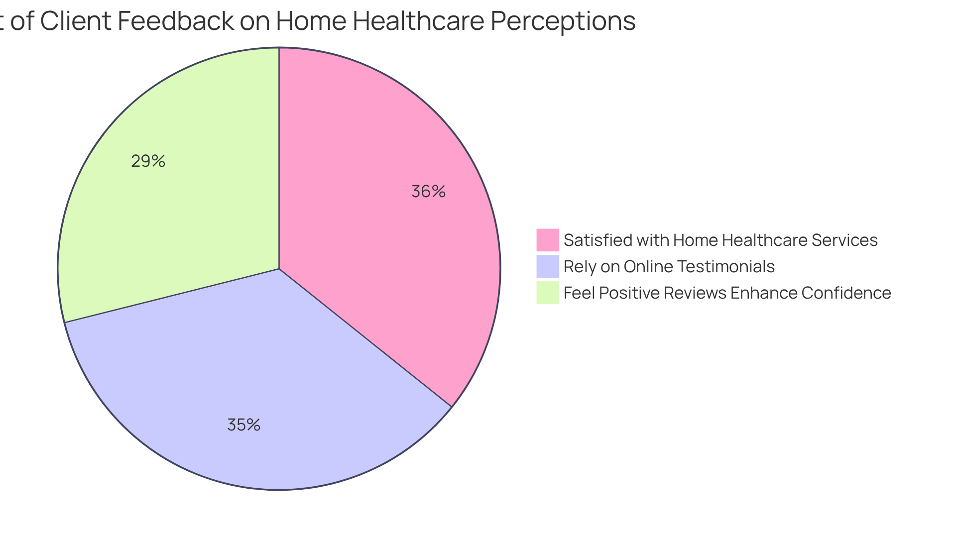 Each slice shows how many clients feel positively about different aspects of service. A larger slice means a higher percentage of clients expressed that opinion, highlighting the importance of positive feedback. Each slice shows how many clients feel positively about different aspects of service. A larger slice means a higher percentage of clients expressed that opinion, highlighting the importance of positive feedback.