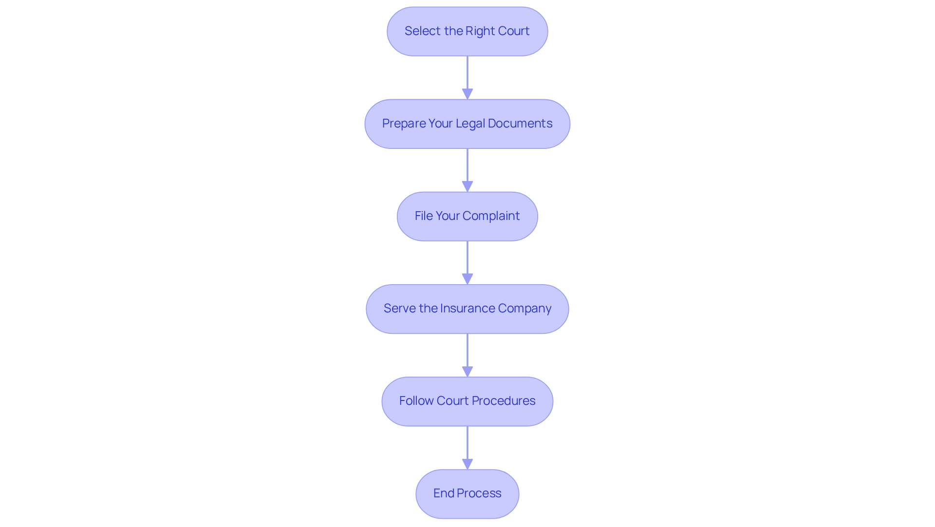 Each box represents a crucial step in the lawsuit filing process. Follow the arrows to see how to move from one step to the next.