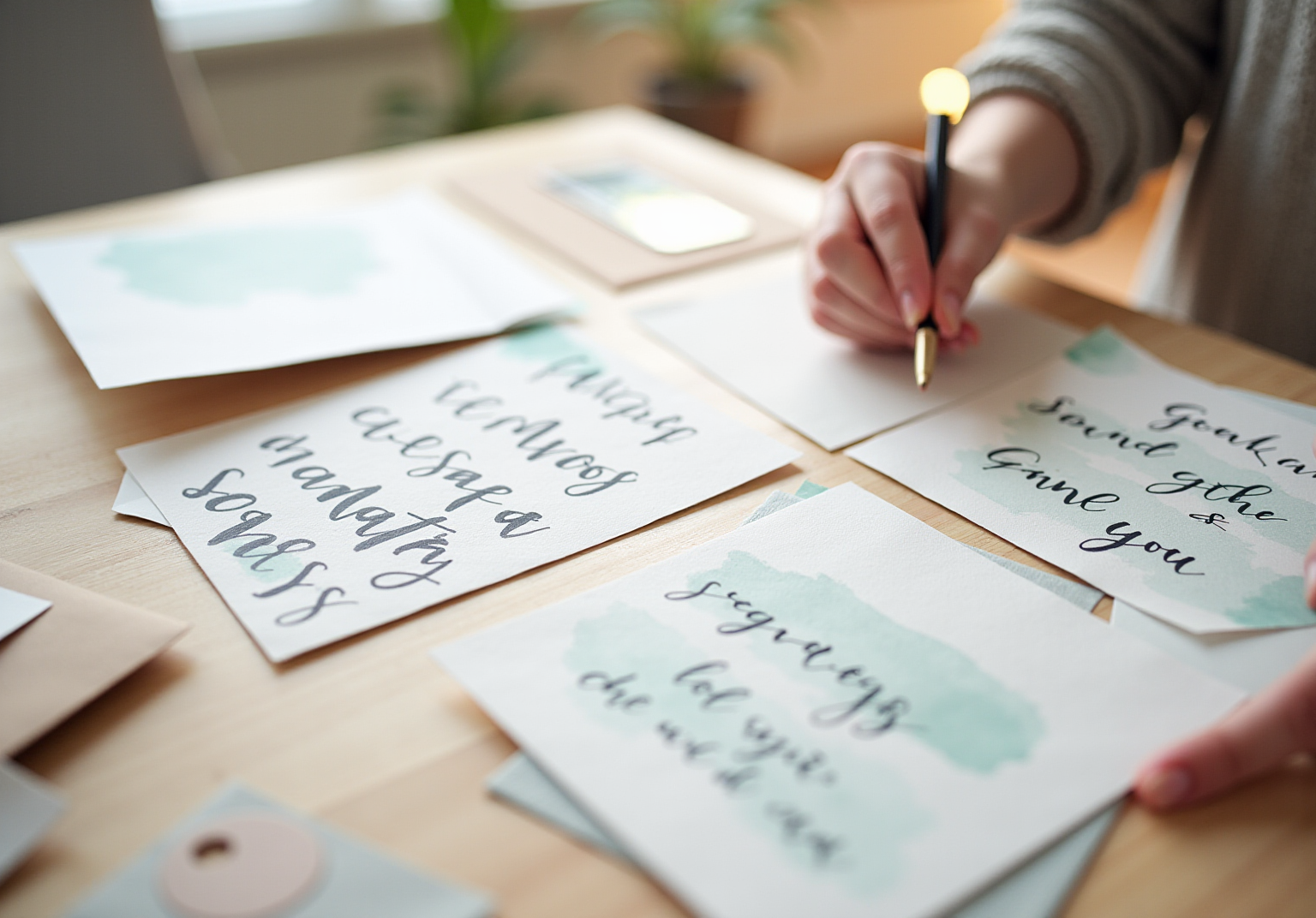 Artistic Workspace for Wedding Invitation Design Artistic Workspace for Wedding Invitation Design