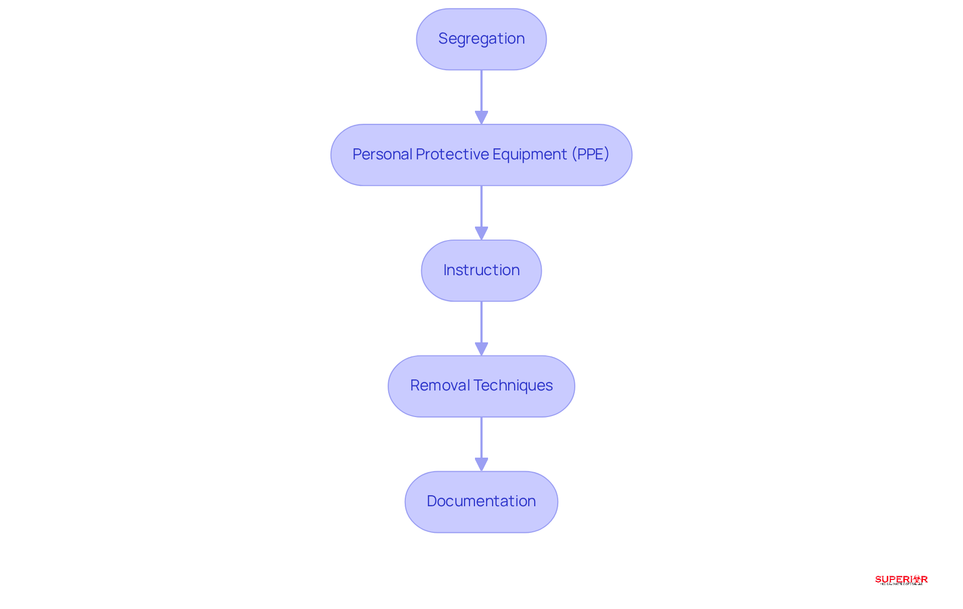 Each box represents a crucial step in the process of safely handling and disposing of toxic waste. Follow the arrows to see how each step leads to the next, ensuring a comprehensive approach to safety.