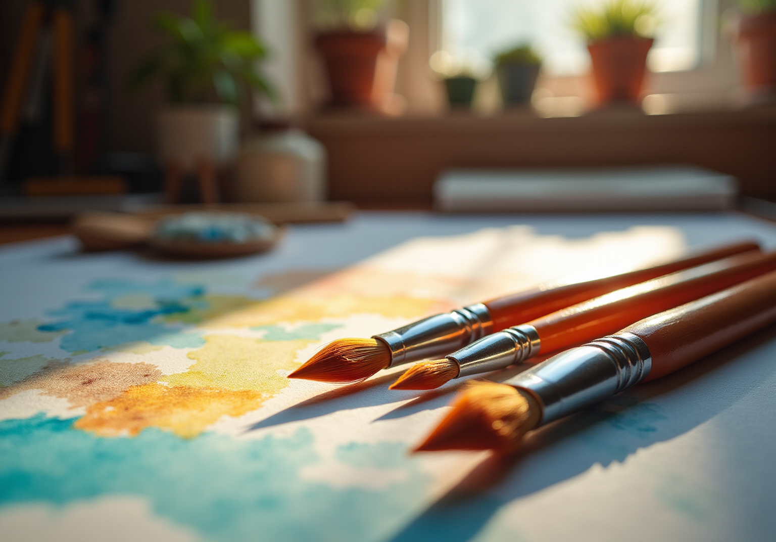 Isabey Watercolour Brushes in an Artistic Studio Isabey Watercolour Brushes in an Artistic Studio