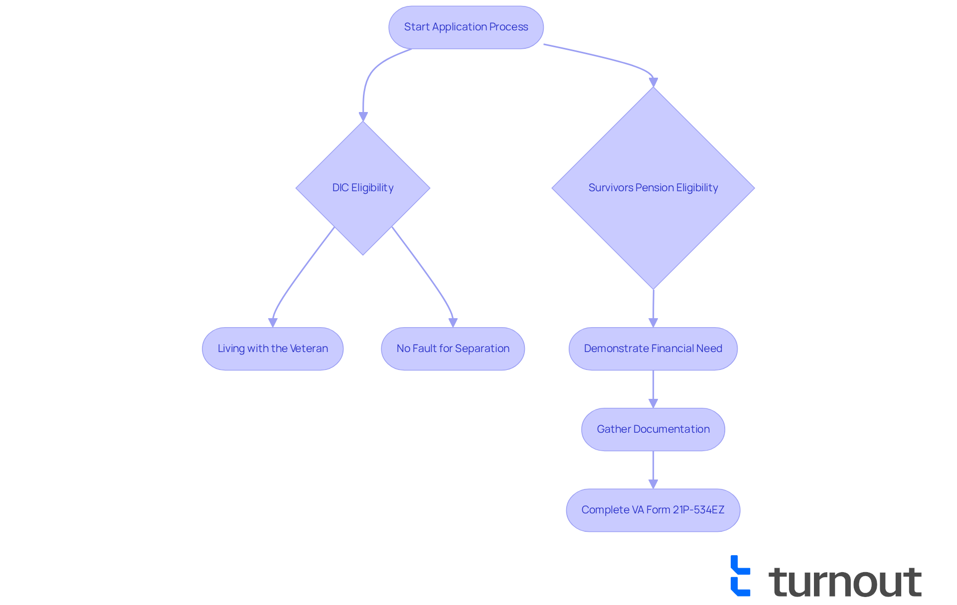 Follow the arrows to see each step in the application process — from understanding eligibility to gathering necessary documents and completing forms. Each box represents a key requirement or action.
