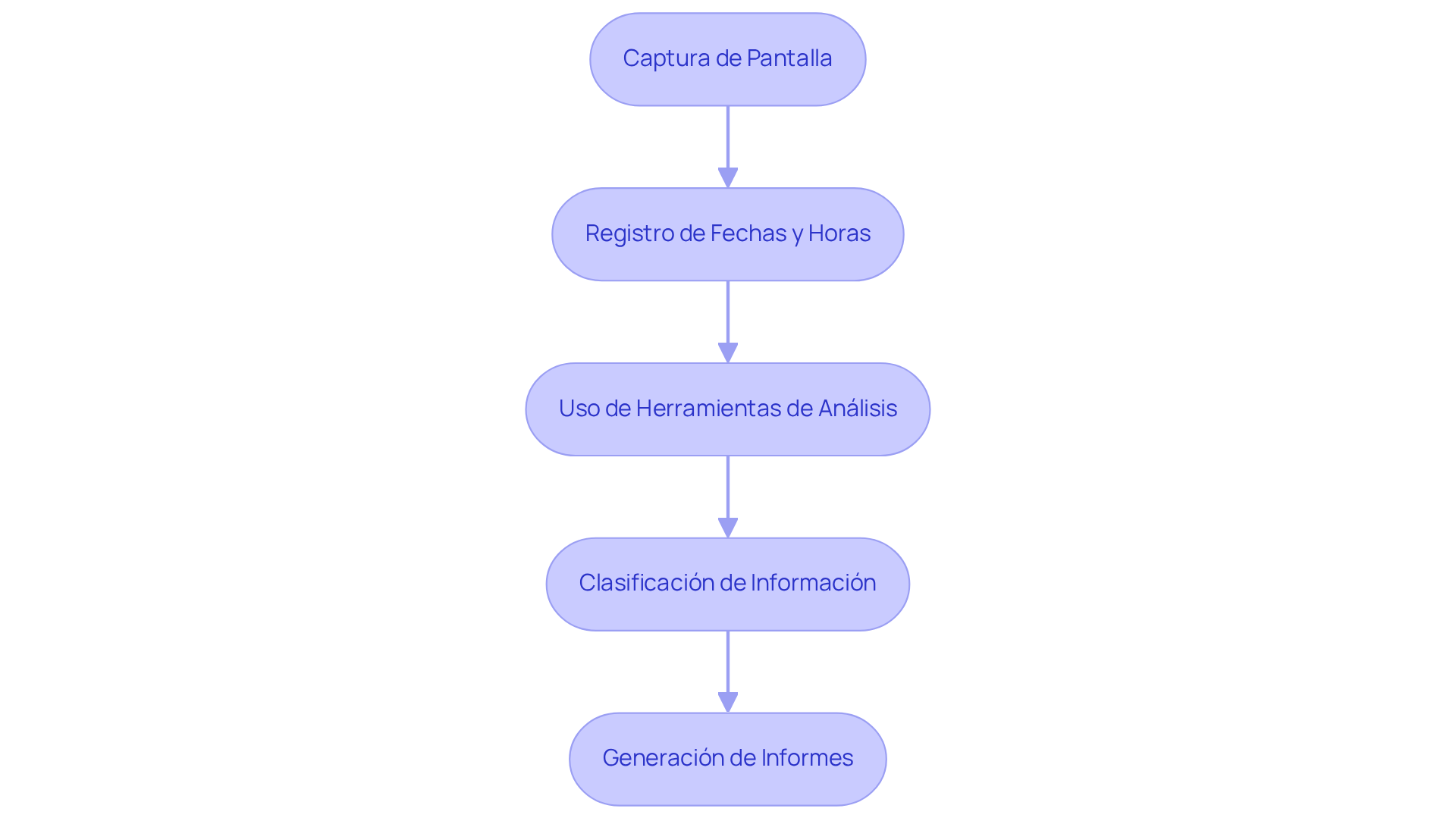 Cada paso representa una acción que debes seguir para documentar el hostigamiento digital. Sigue las flechas para ver cómo avanzar de un paso al siguiente.
