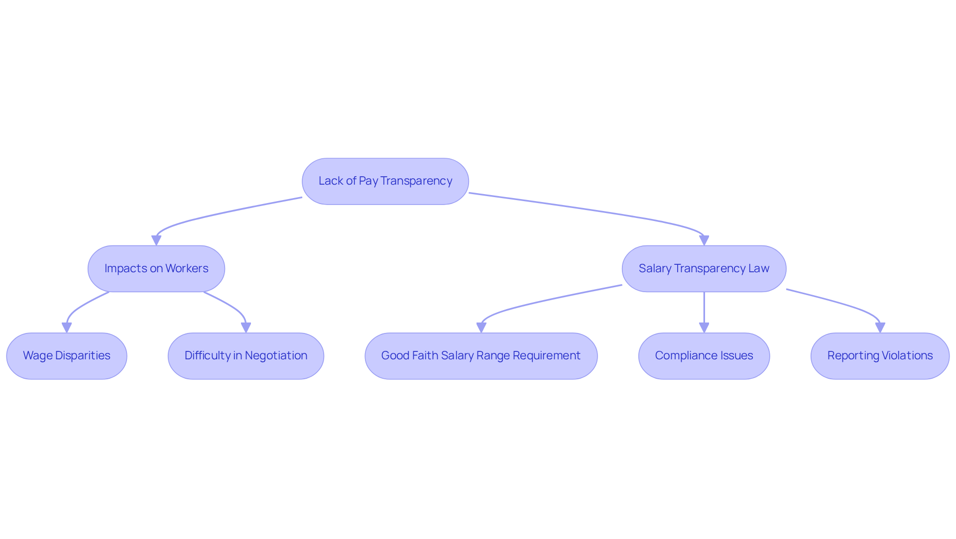 This flowchart shows the steps and implications of advocating for pay transparency. Start at the top with the issue, then follow the arrows to see how it affects workers and what the new law entails. Each box represents a key point or action you can take. This flowchart shows the steps and implications of advocating for pay transparency. Start at the top with the issue, then follow the arrows to see how it affects workers and what the new law entails. Each box represents a key point or action you can take.