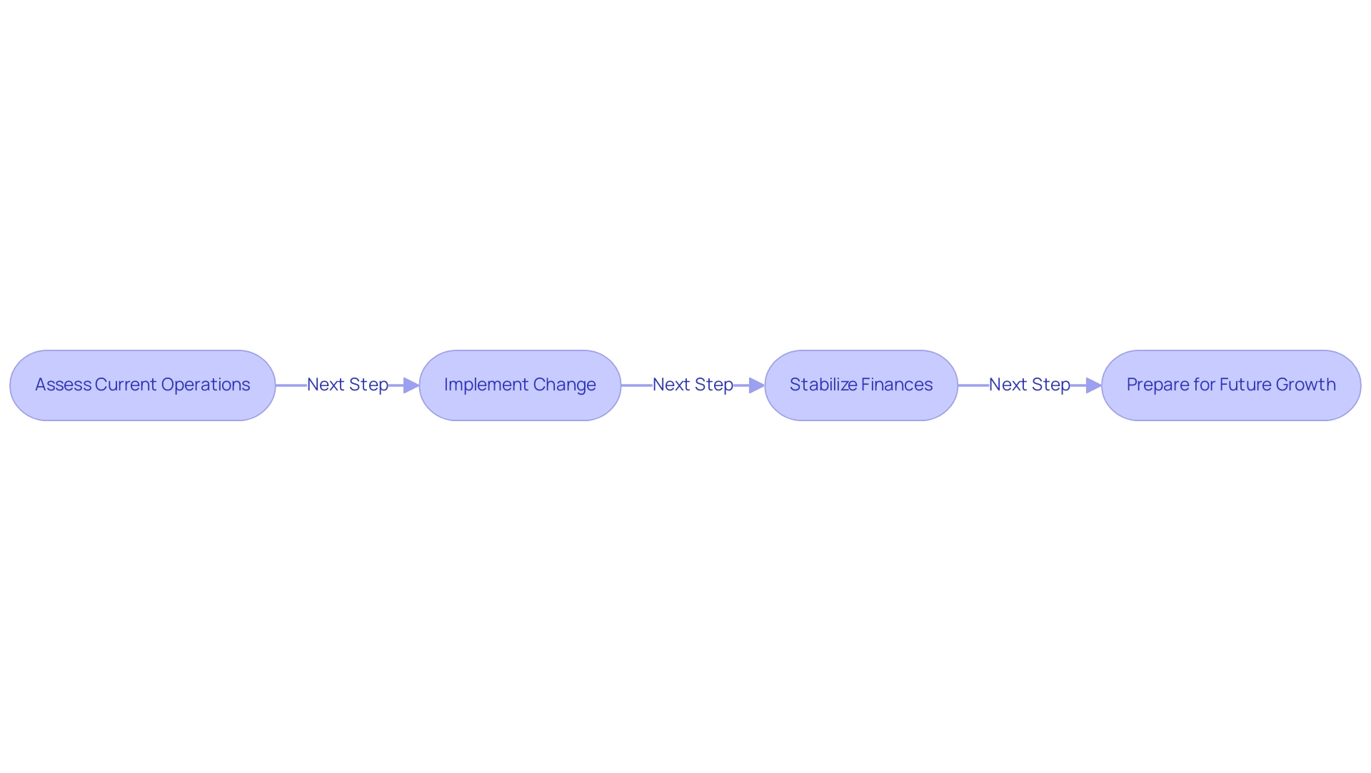 Each box represents a critical function of interim management, with arrows indicating the flow and interdependence of these functions.