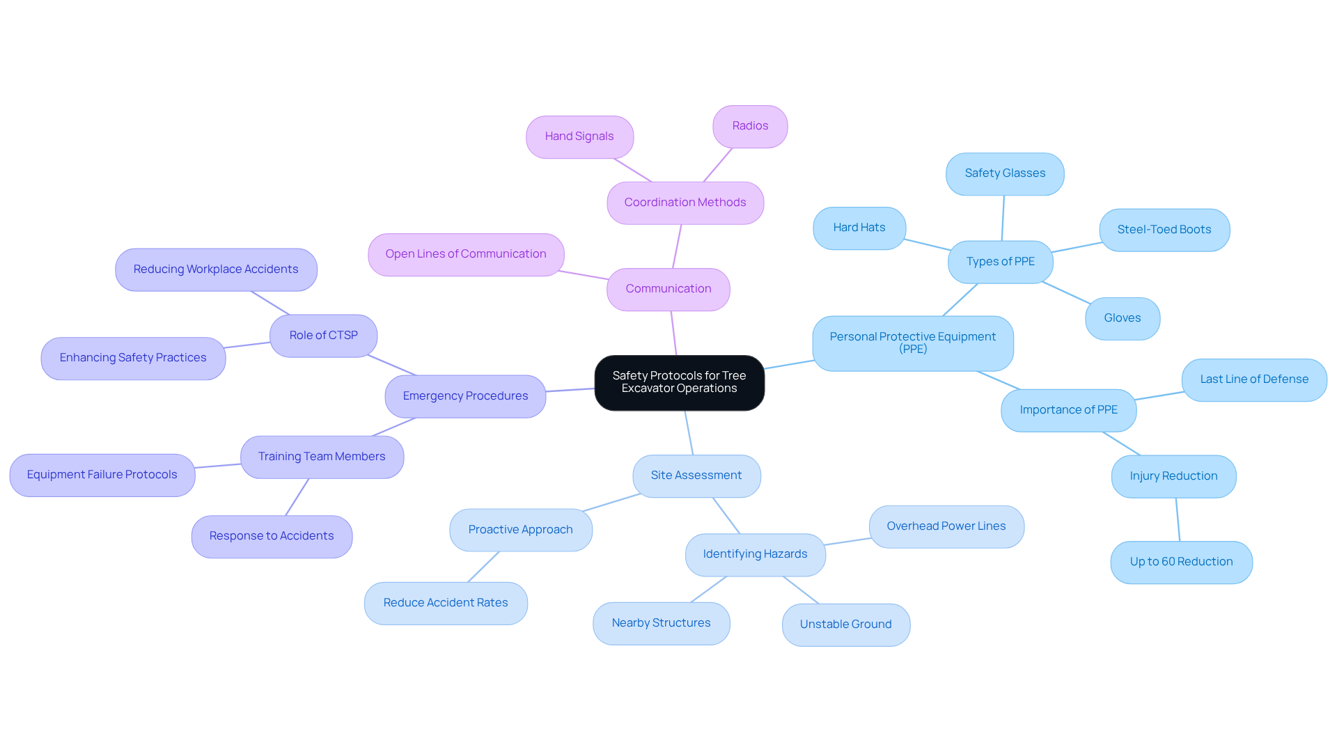 The central node represents the overall safety protocols, while the branches show different categories of safety measures. Each sub-branch provides specific details about how to implement these measures effectively. The central node represents the overall safety protocols, while the branches show different categories of safety measures. Each sub-branch provides specific details about how to implement these measures effectively.