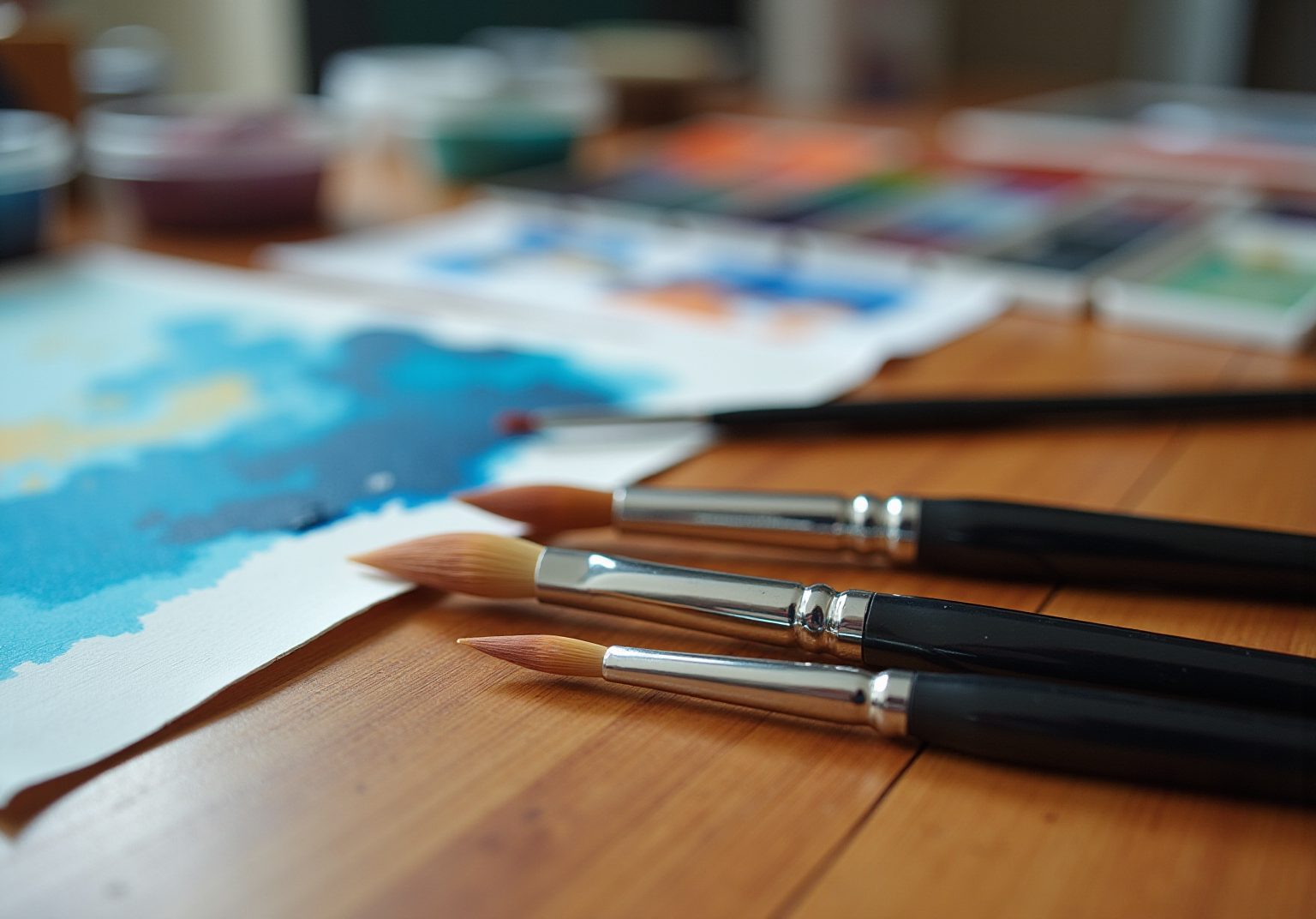 Variety of Watercolor Brushes Variety of Watercolor Brushes