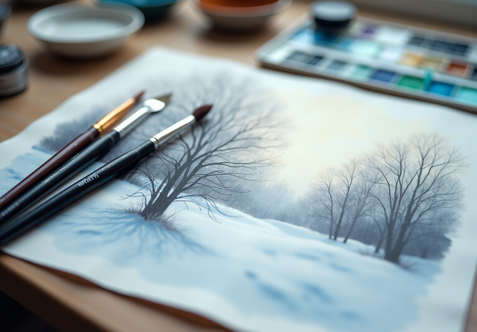 Watercolor Brush Techniques for Winter Landscapes Watercolor Brush Techniques for Winter Landscapes