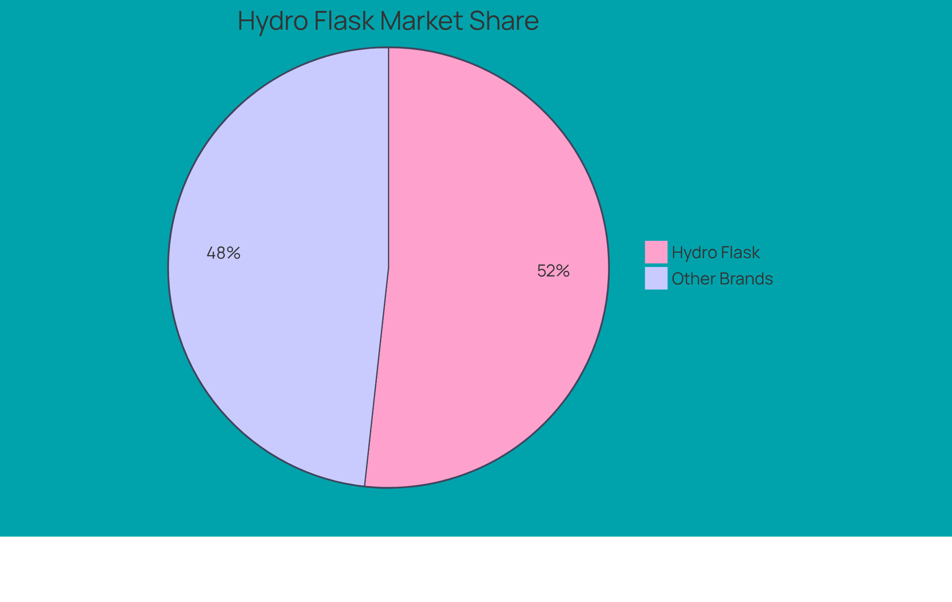 This chart shows how much of the protein mixing market Hydro Flask occupies. The larger slice represents Hydro Flask's share, indicating its popularity and demand among fitness enthusiasts.