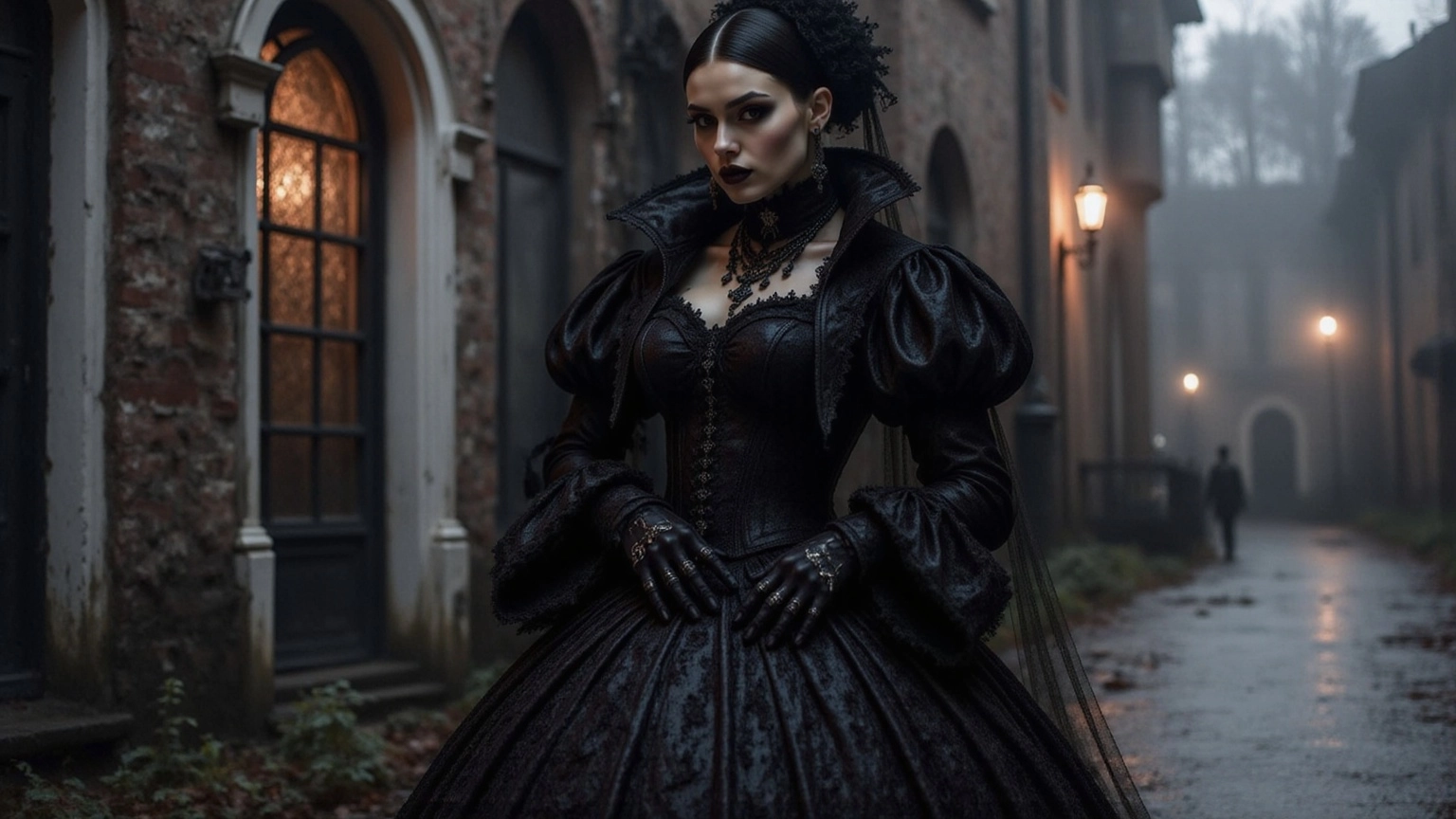 Layered Goth Fashion Expression