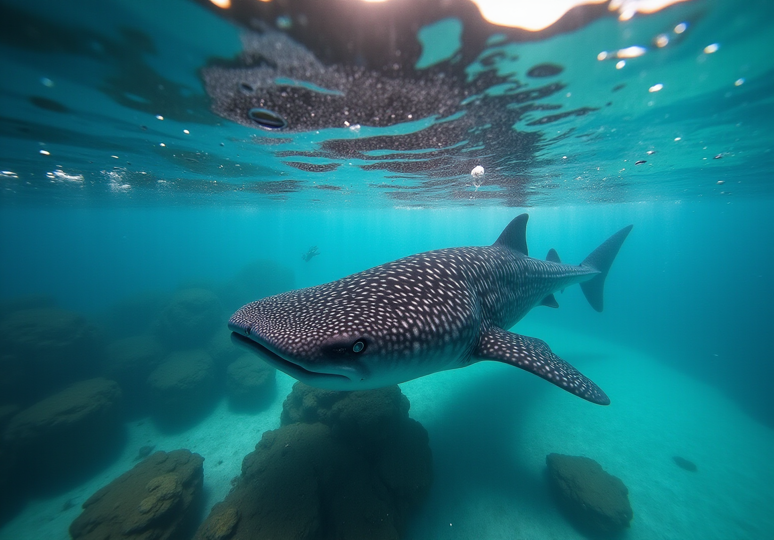 Whale Shark in the Azure Waters of the Maldives