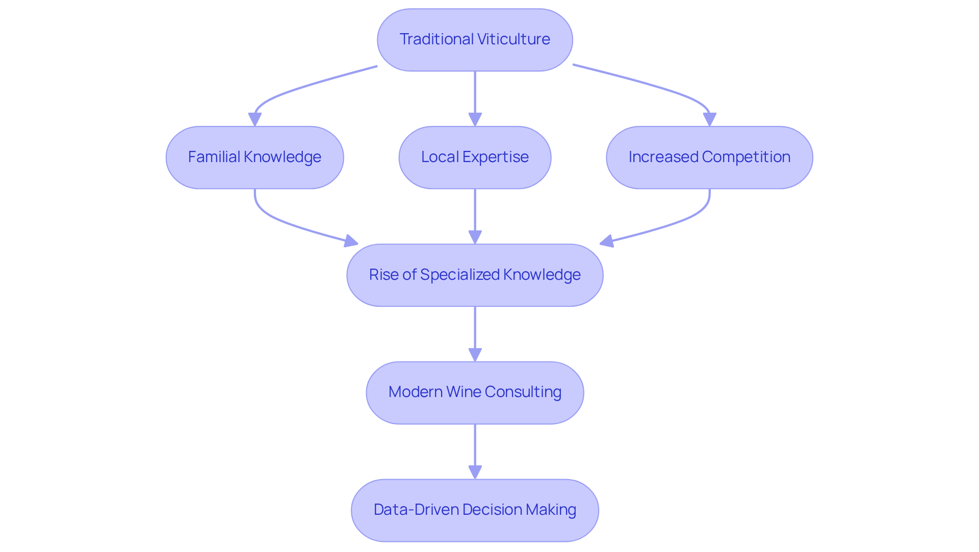 Follow the arrows to see how wine consulting has transformed over time, starting from traditional practices and evolving into the modern strategies that define today's industry.