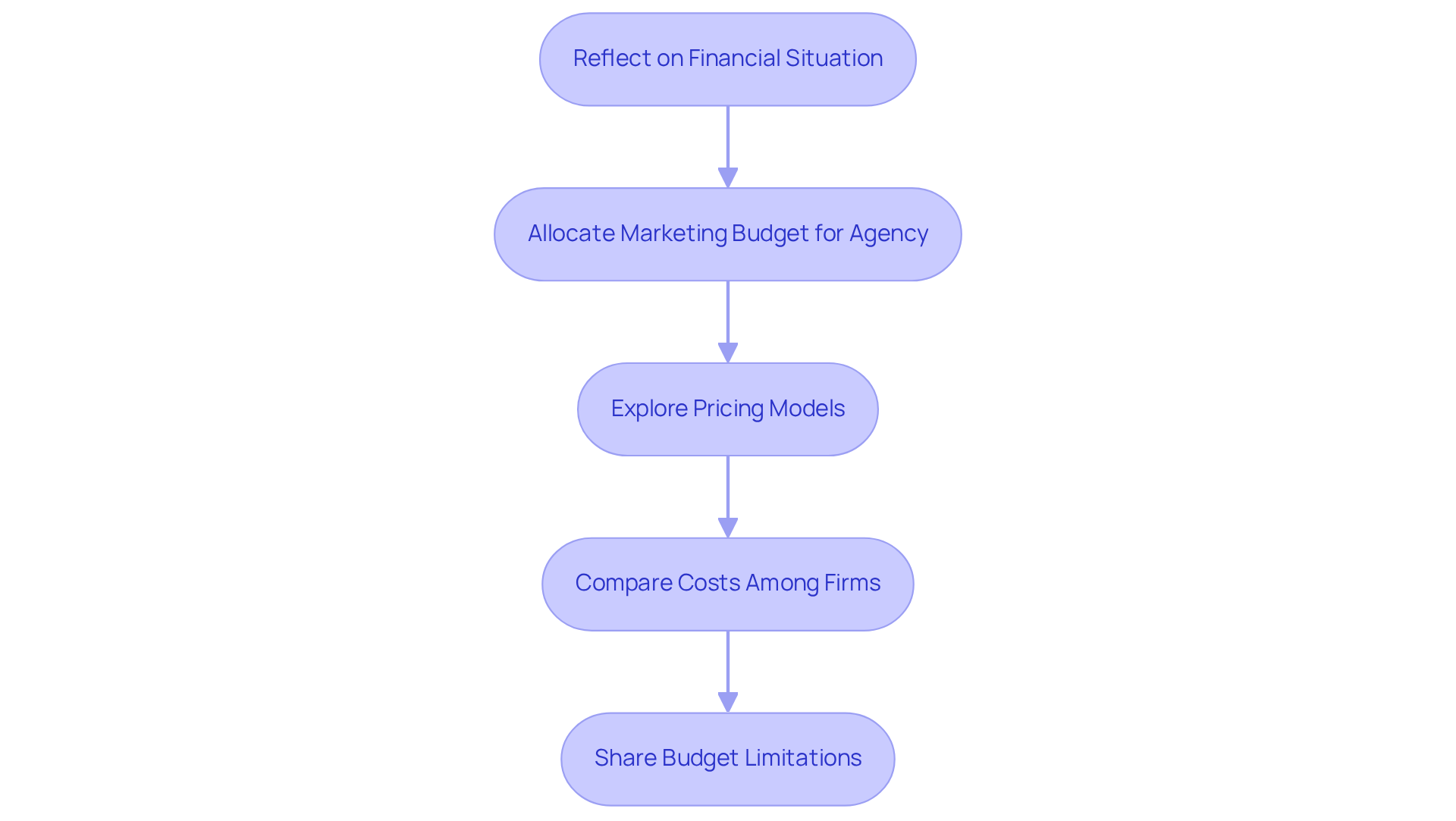 Each box represents a step in the budgeting process. Follow the arrows to see how each step builds on the previous one, guiding you toward effective budget alignment with agency pricing.