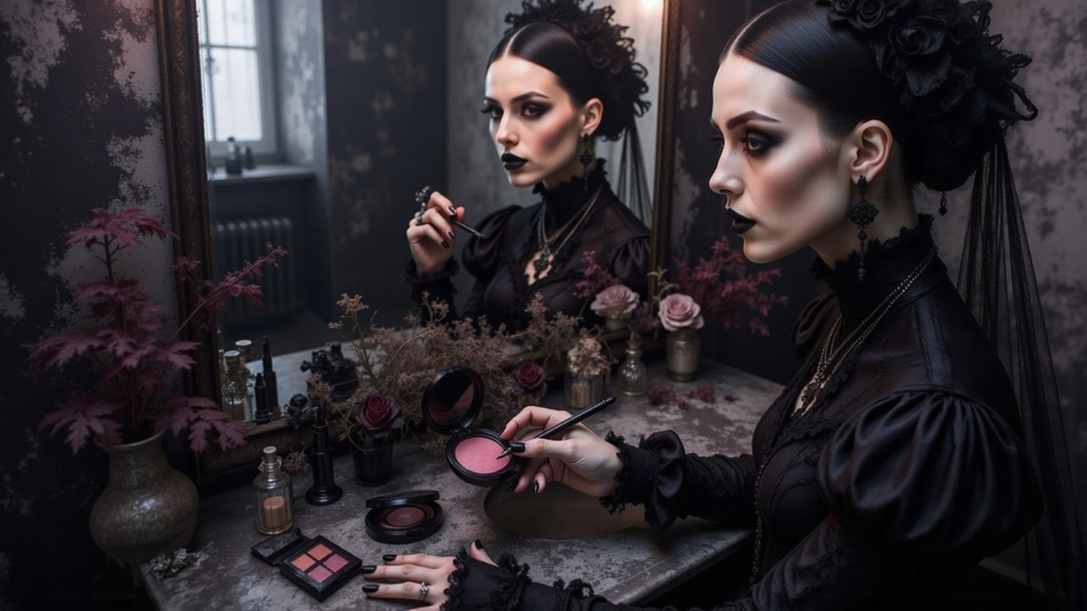 Light Goth Makeup Application