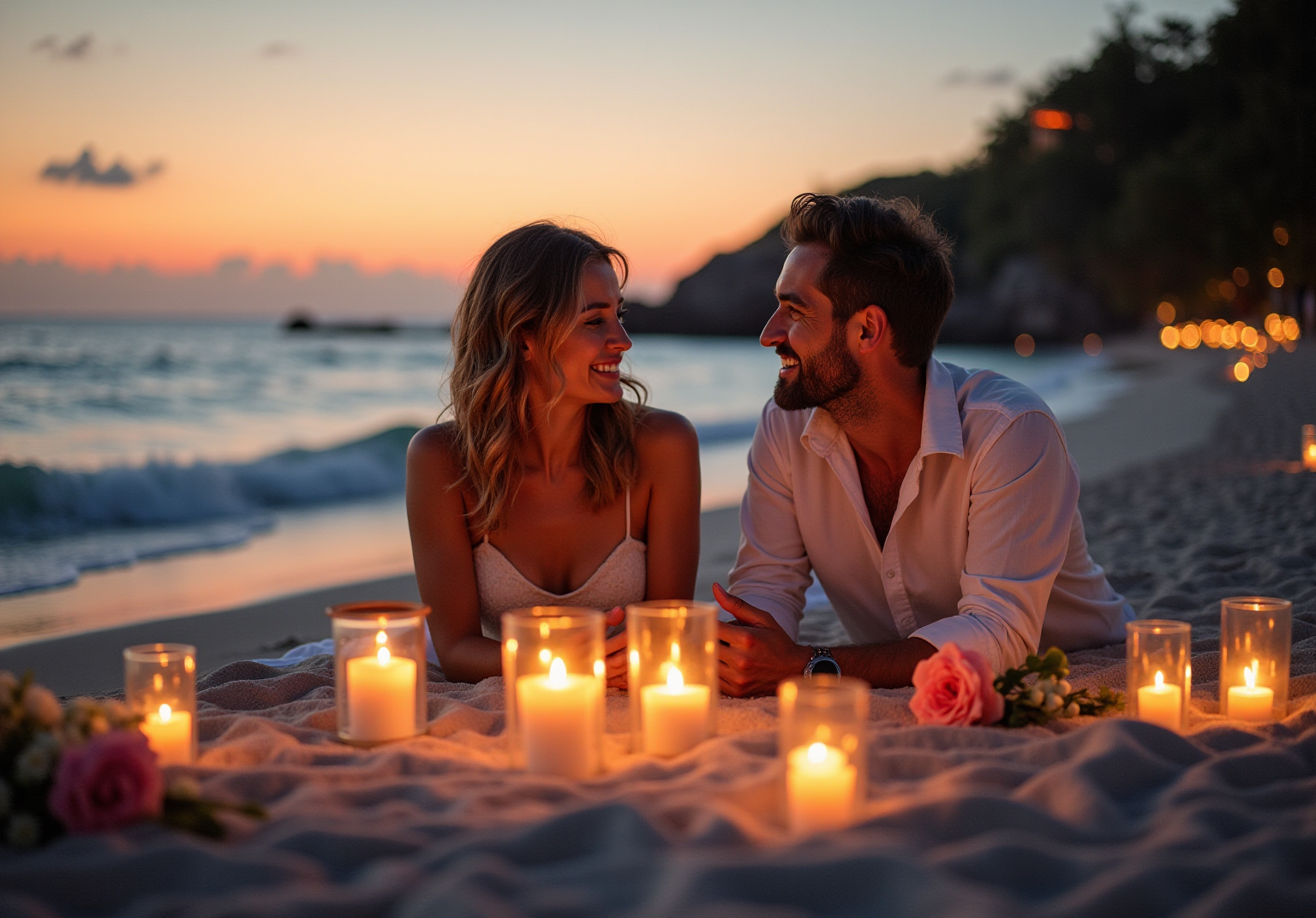 Romantic Beach Dinner for Honeymooners