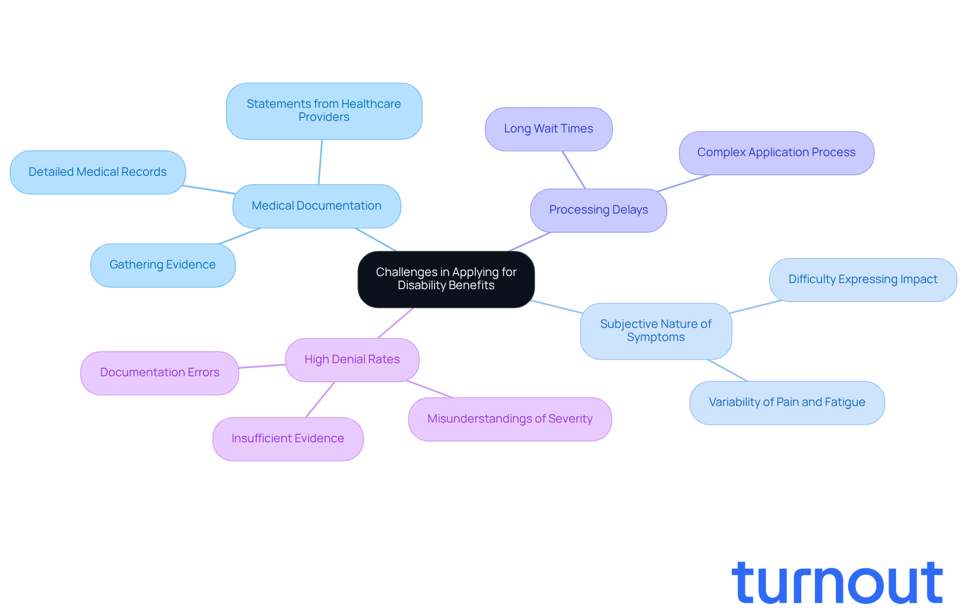 The central node represents the main topic, while the branches show different challenges applicants face. Each sub-branch provides more detail on specific issues, helping you understand the complexities involved in the application process. The central node represents the main topic, while the branches show different challenges applicants face. Each sub-branch provides more detail on specific issues, helping you understand the complexities involved in the application process.