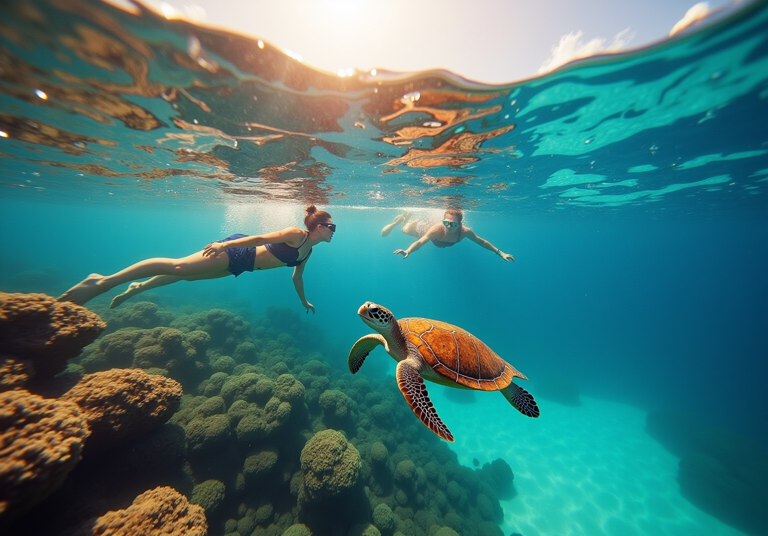 Snorkeling with Turtles in the Maldives