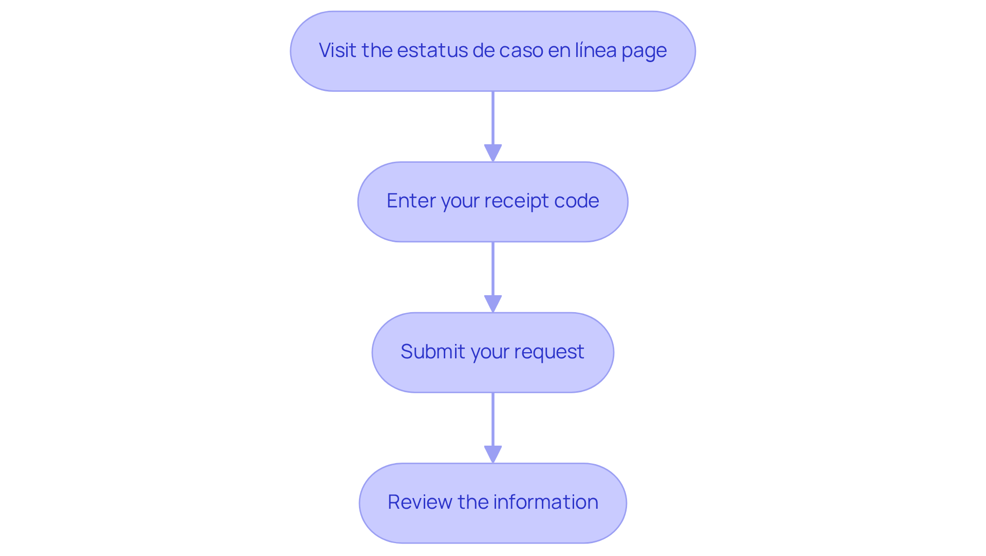 Each box outlines a step in the process — follow the arrows to easily navigate through checking your case status. Remember, this process is designed to keep you informed and supported.