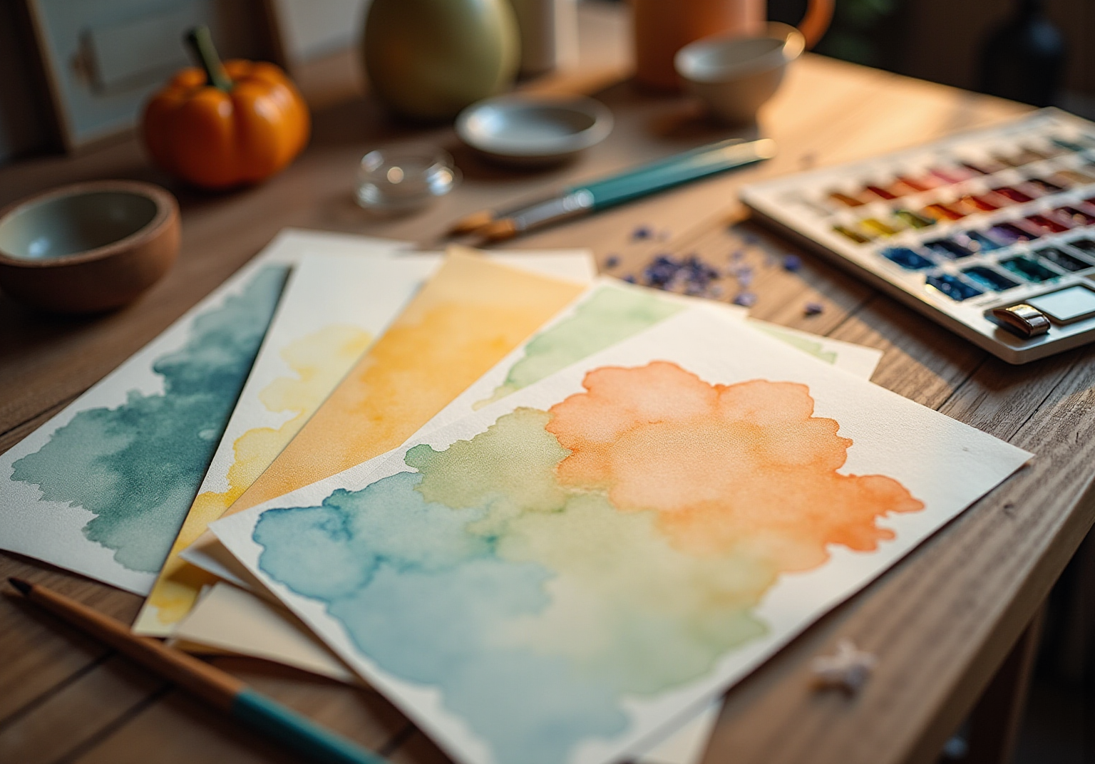 Kanson Watercolor Paper in an Artistic Workspace