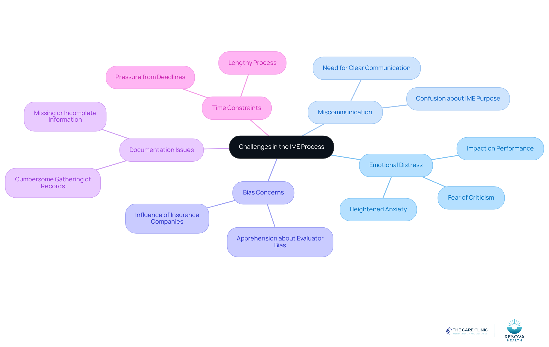 The central node represents the overall challenges in the IME process. Each branch highlights a specific challenge, and the sub-branches provide more details or examples. This layout helps you visualize the complexities and interconnections of the challenges faced. The central node represents the overall challenges in the IME process. Each branch highlights a specific challenge, and the sub-branches provide more details or examples. This layout helps you visualize the complexities and interconnections of the challenges faced.