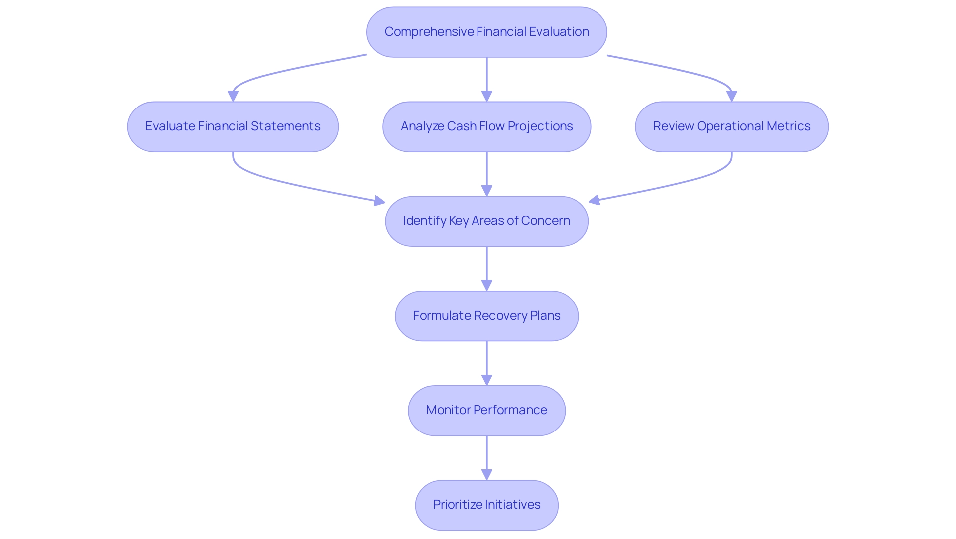 Each box represents a step in the financial assessment process, with arrows showing the progression and relationships between steps.