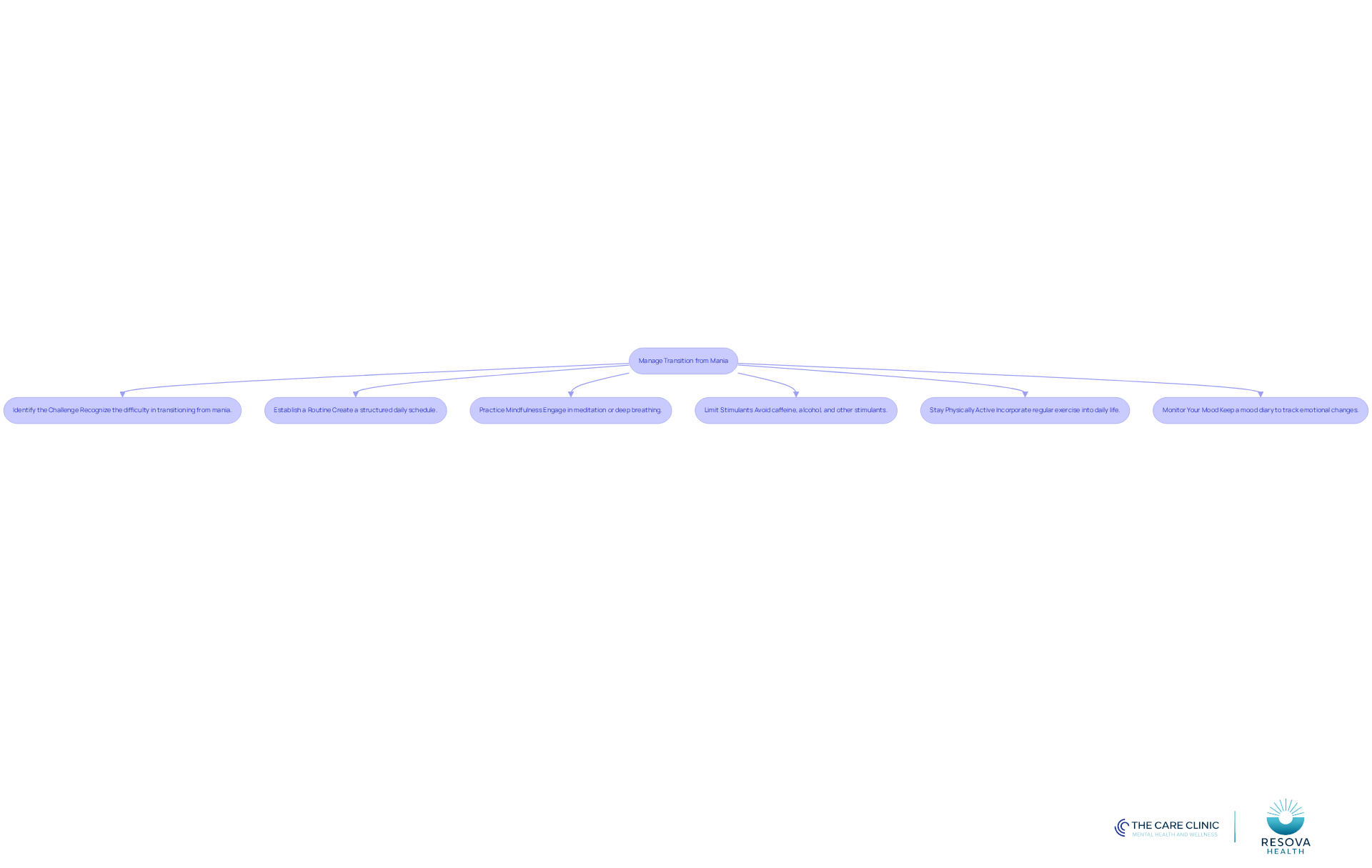 Each box represents a strategy to help manage the transition. Follow the arrows to see how these strategies connect and support emotional stability. Each box represents a strategy to help manage the transition. Follow the arrows to see how these strategies connect and support emotional stability.