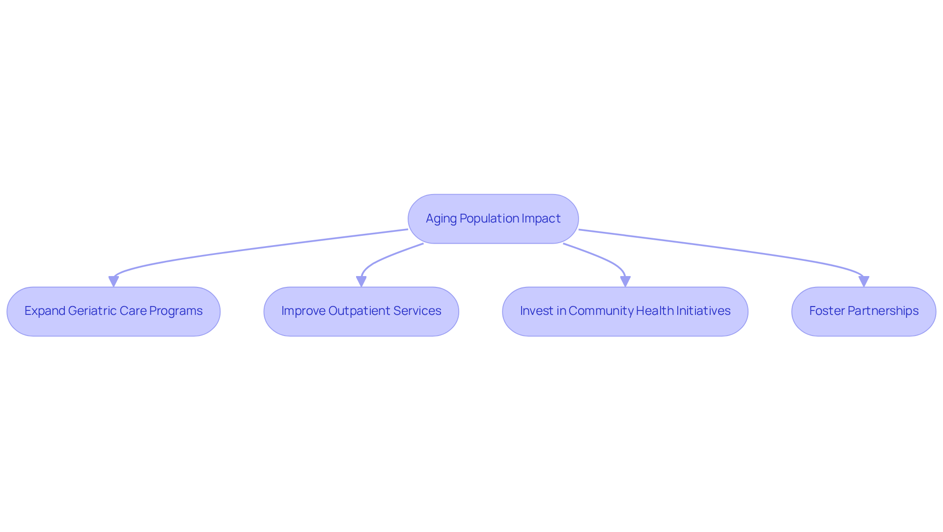 Each box represents a key strategy that hospitals can adopt to better serve the elderly community. Follow the arrows to understand the necessary steps in adapting healthcare services.