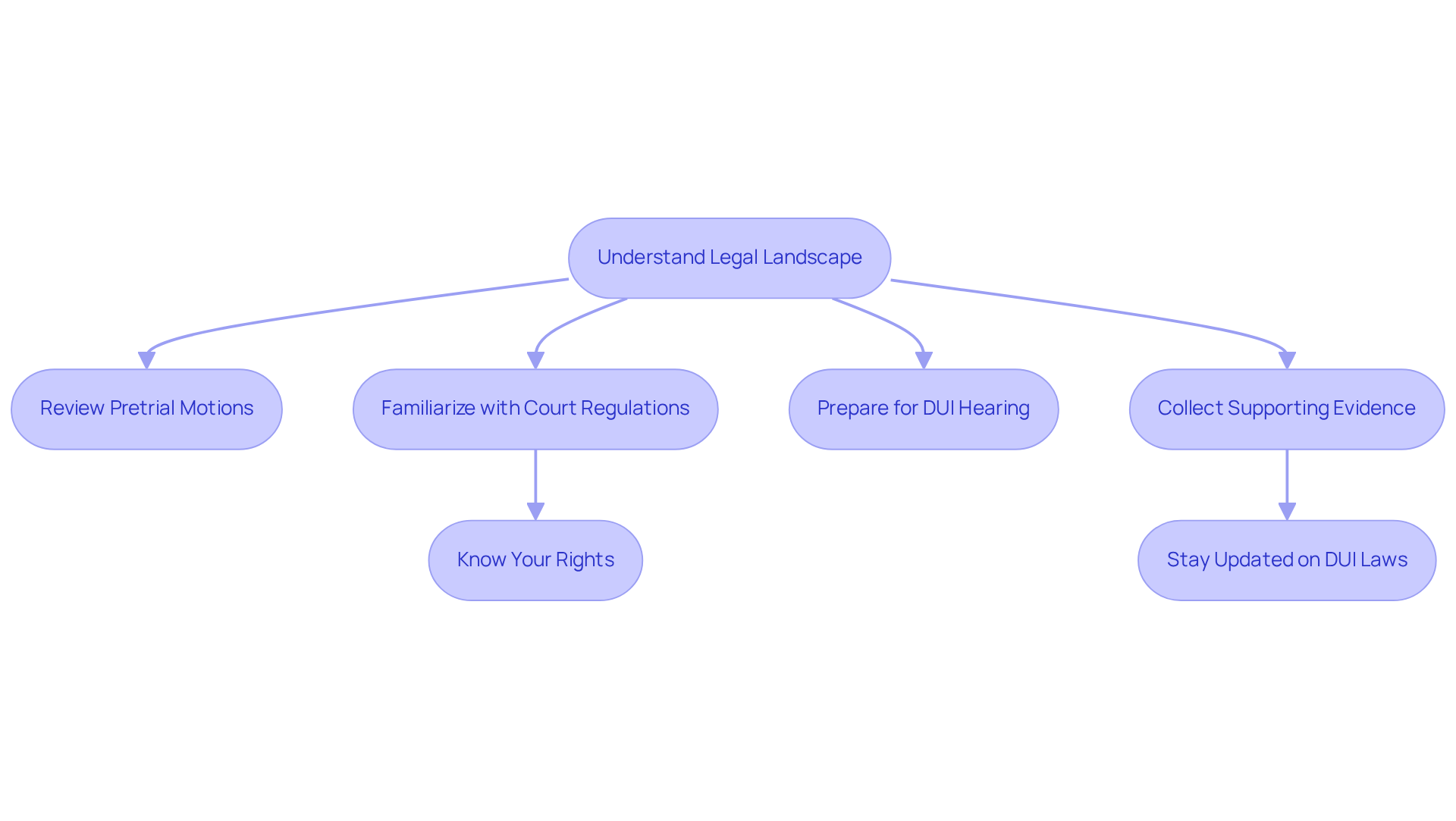 This flowchart guides you through the essential steps in preparing for a DUI hearing. Each box represents a key action you need to take, and the arrows show how these actions connect. Follow the flow to ensure you're fully prepared and informed. This flowchart guides you through the essential steps in preparing for a DUI hearing. Each box represents a key action you need to take, and the arrows show how these actions connect. Follow the flow to ensure you're fully prepared and informed.