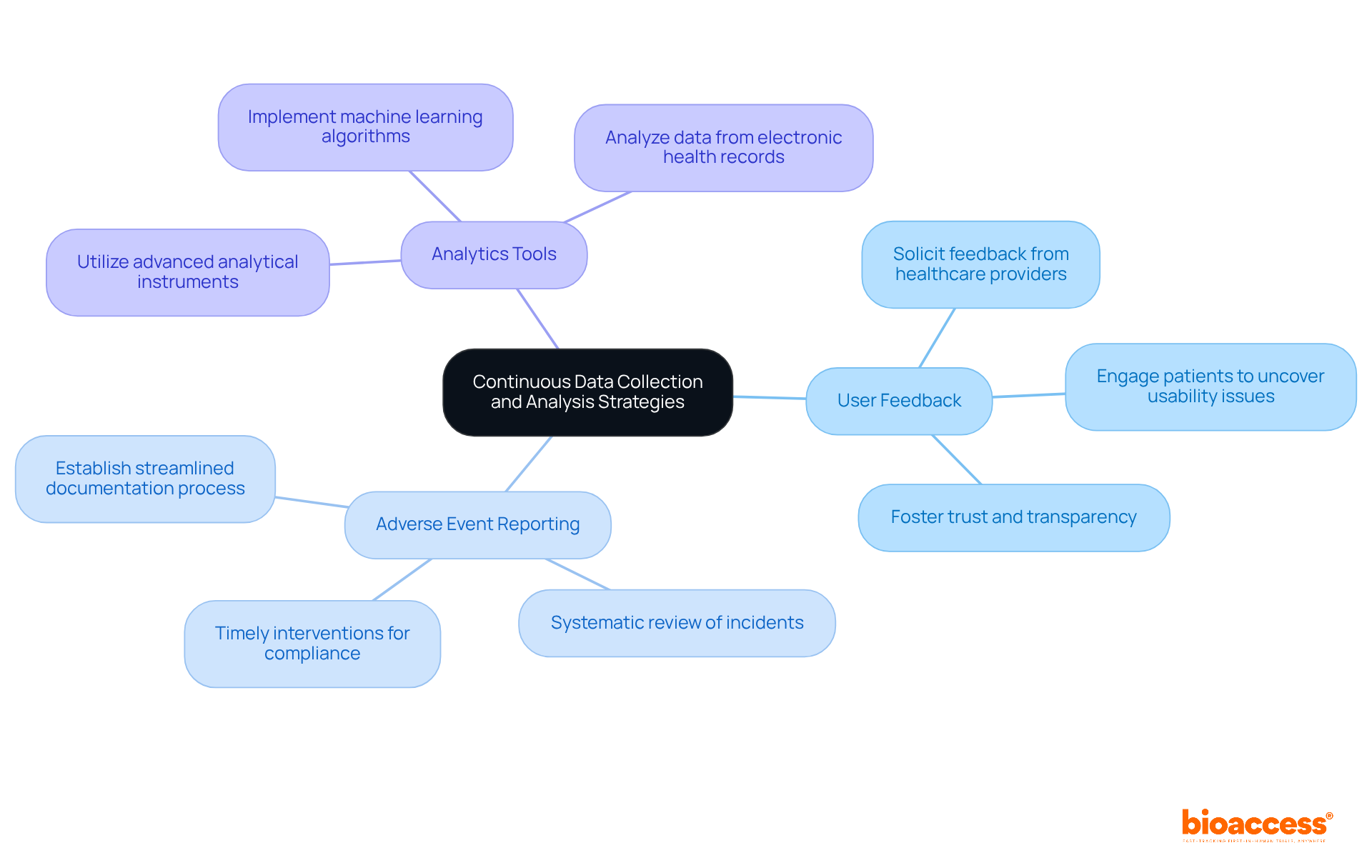 The central node represents the main strategy, while the branches show key focus areas. Each sub-branch provides specific actions or considerations related to that area, helping you understand how they all connect. The central node represents the main strategy, while the branches show key focus areas. Each sub-branch provides specific actions or considerations related to that area, helping you understand how they all connect.