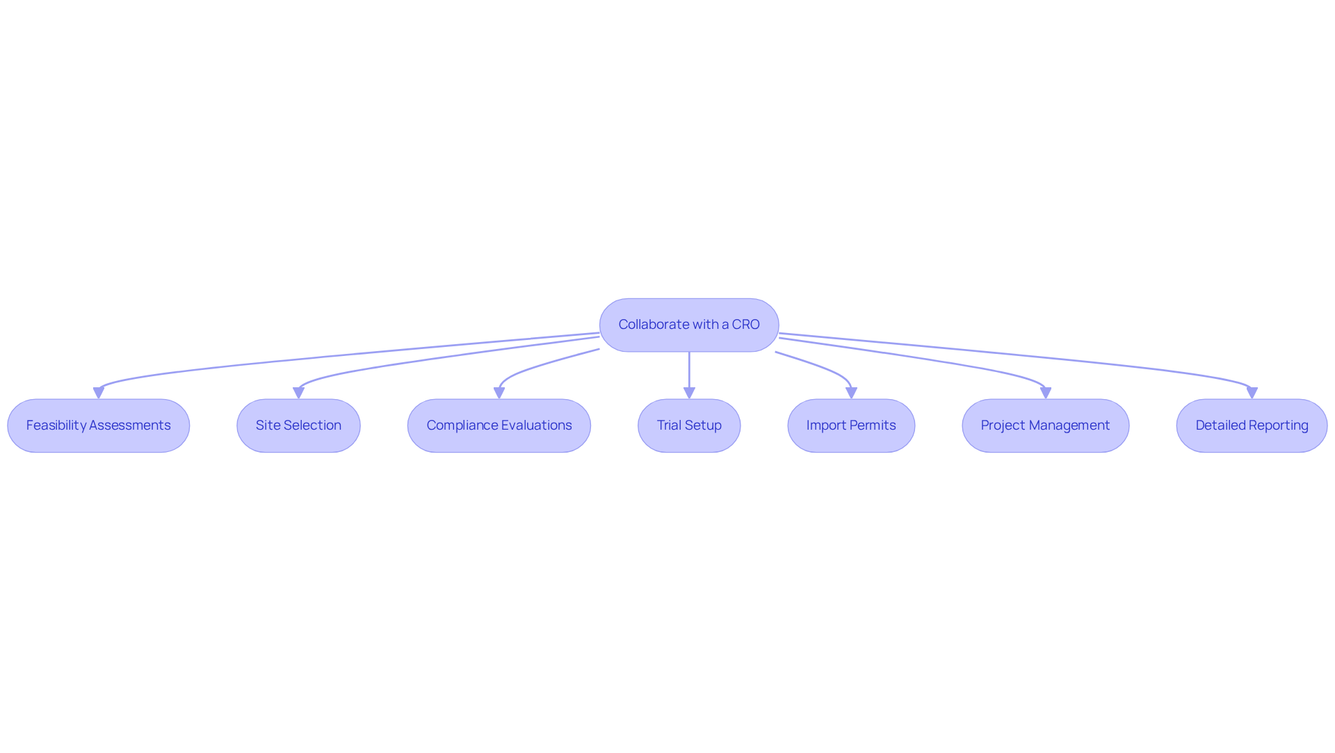 Each box represents a step in the partnership process with a CRO, showing you the path from collaboration to achieving successful clinical study outcomes.