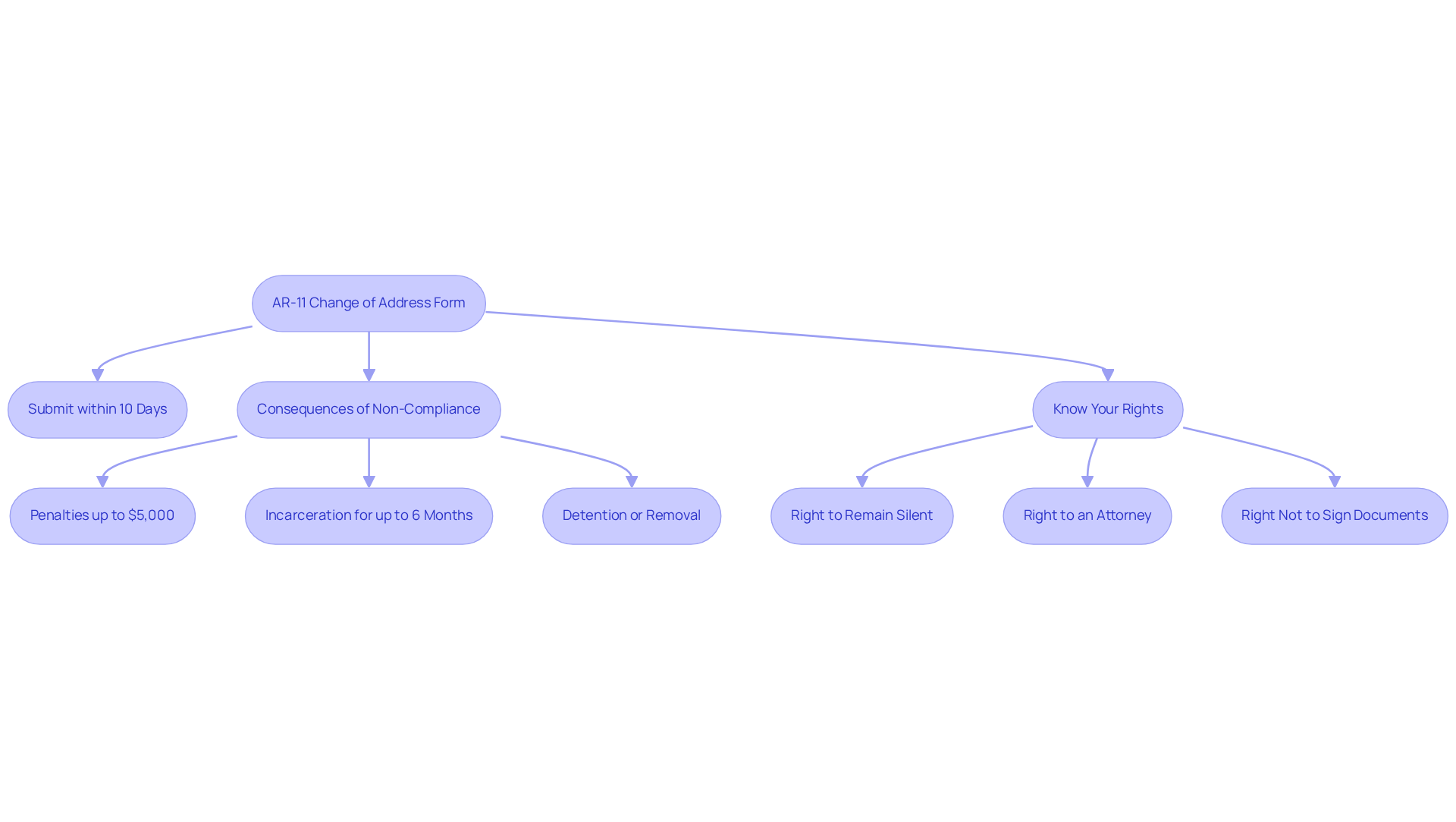 This flowchart guides you through the steps and important considerations regarding the AR-11 form. Follow the arrows to understand what you need to do, the possible consequences of not complying, and your rights in urgent situations.