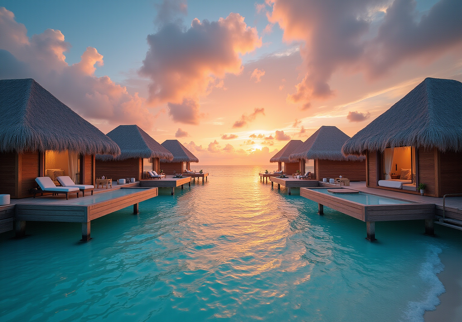 Romantic Overwater Bungalows in the Maldives