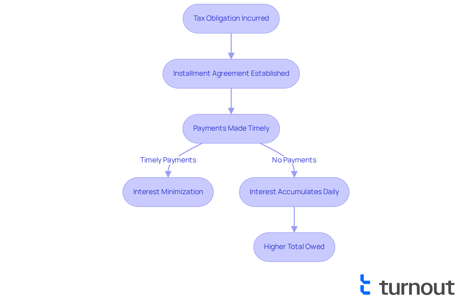 Follow the flow to see how each choice impacts your financial obligations. Timely payments lead to minimized interest, while delays can significantly increase what you owe.