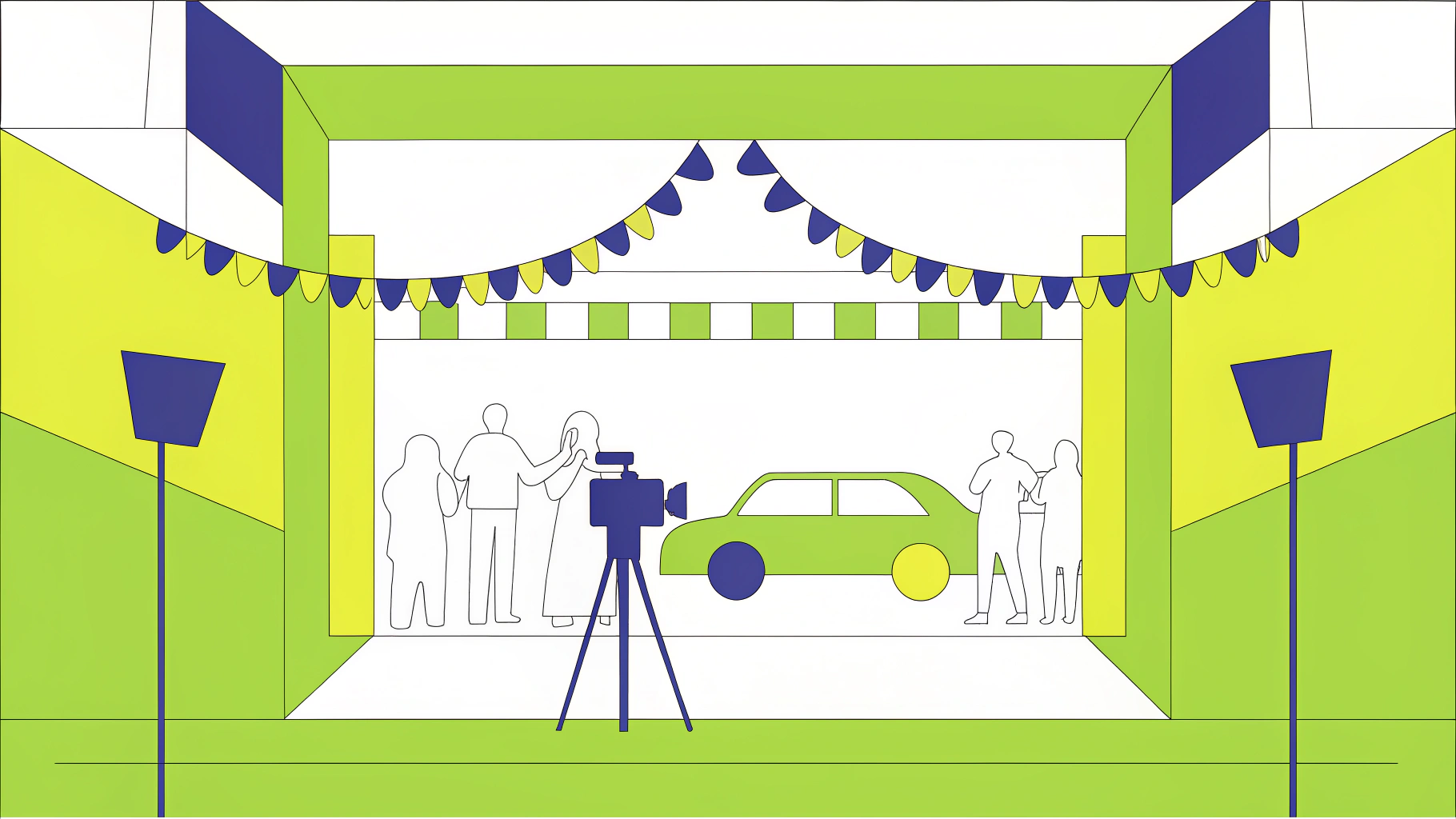 Filming Car Handoff Videos at a Hometown Celebration