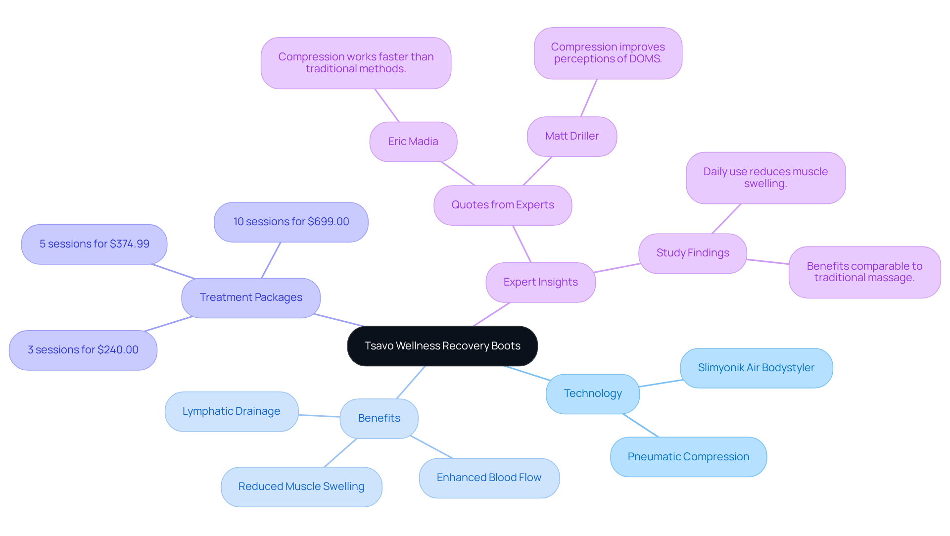 The center represents the main product. Each branch leads to important aspects, helping you explore the technology, benefits, and expert opinions surrounding the recovery boots.
